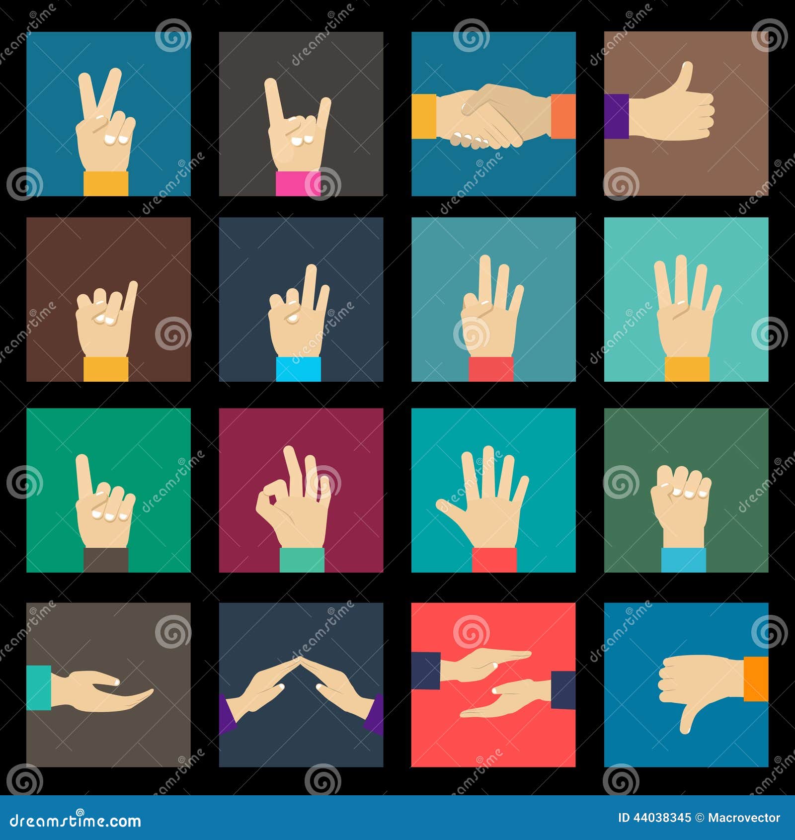 Hands icons set stock vector. Illustration of interface - 44038345