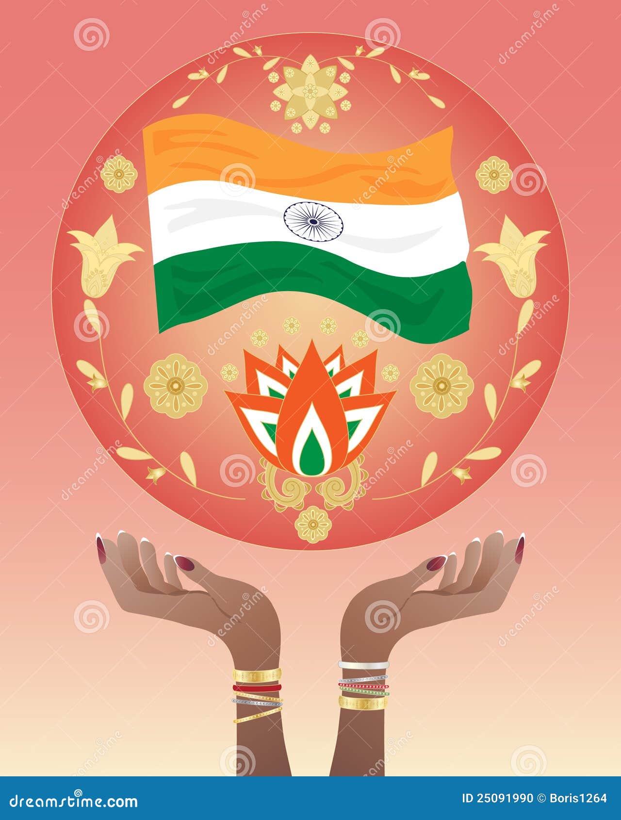 Hands india vektor illustrationer. Illustration av dekorativt - 25091990