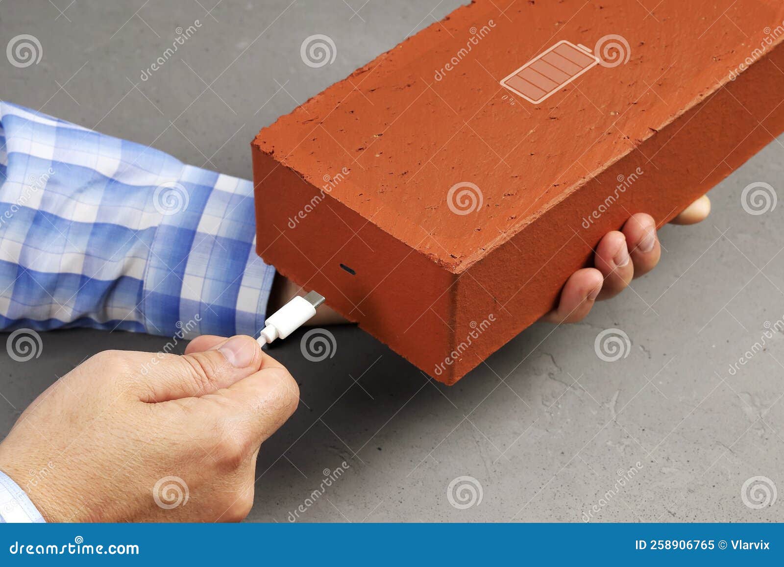 Hands Insert Plug Usb into Brick, Concept of Smartphone Transforms into ...