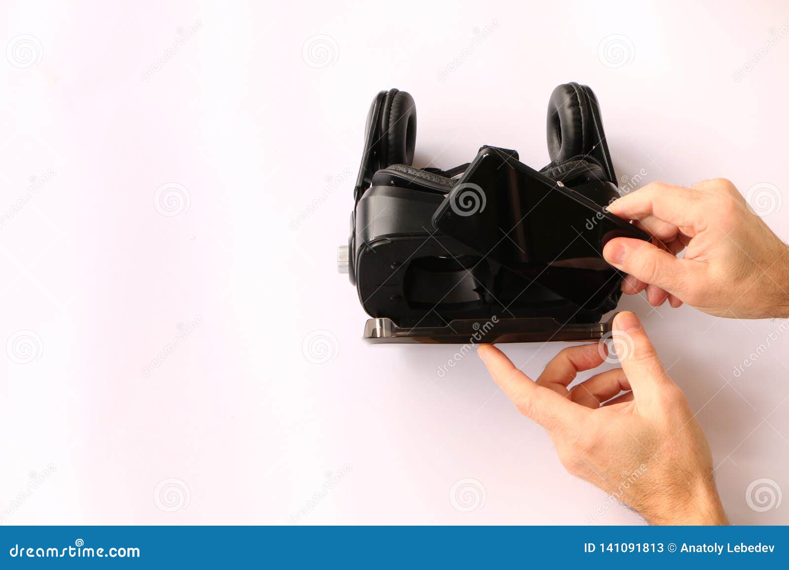 Hands Insert a Smartphone for Virtual Reality Glasses VR Stock Image ... Hands Insert a Smartphone for Virtual Reality Glasses VR Stock Image ...
