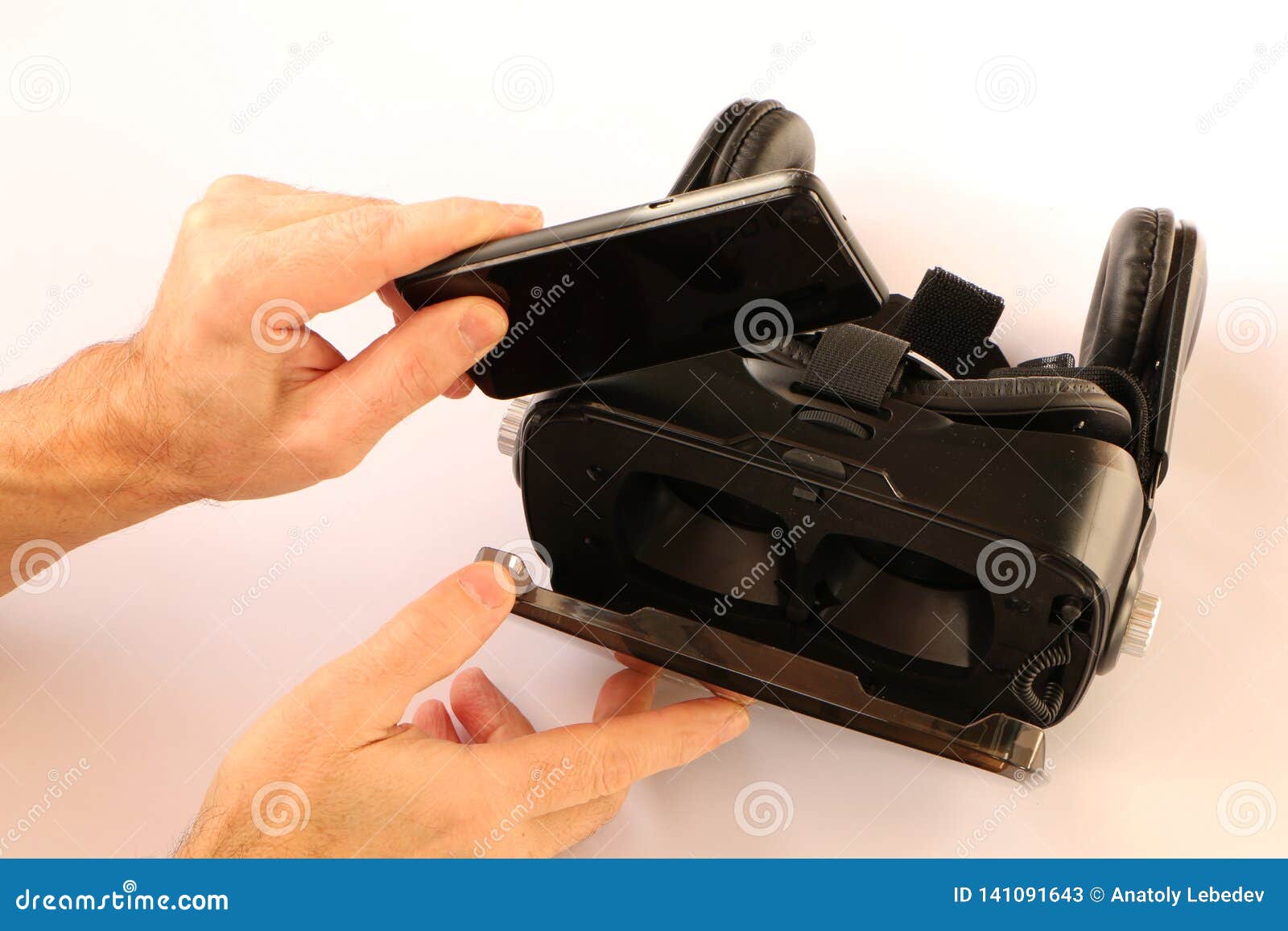 Hands Insert a Smartphone for Virtual Reality Glasses VR Stock Image ... Hands Insert a Smartphone for Virtual Reality Glasses VR Stock Image ...