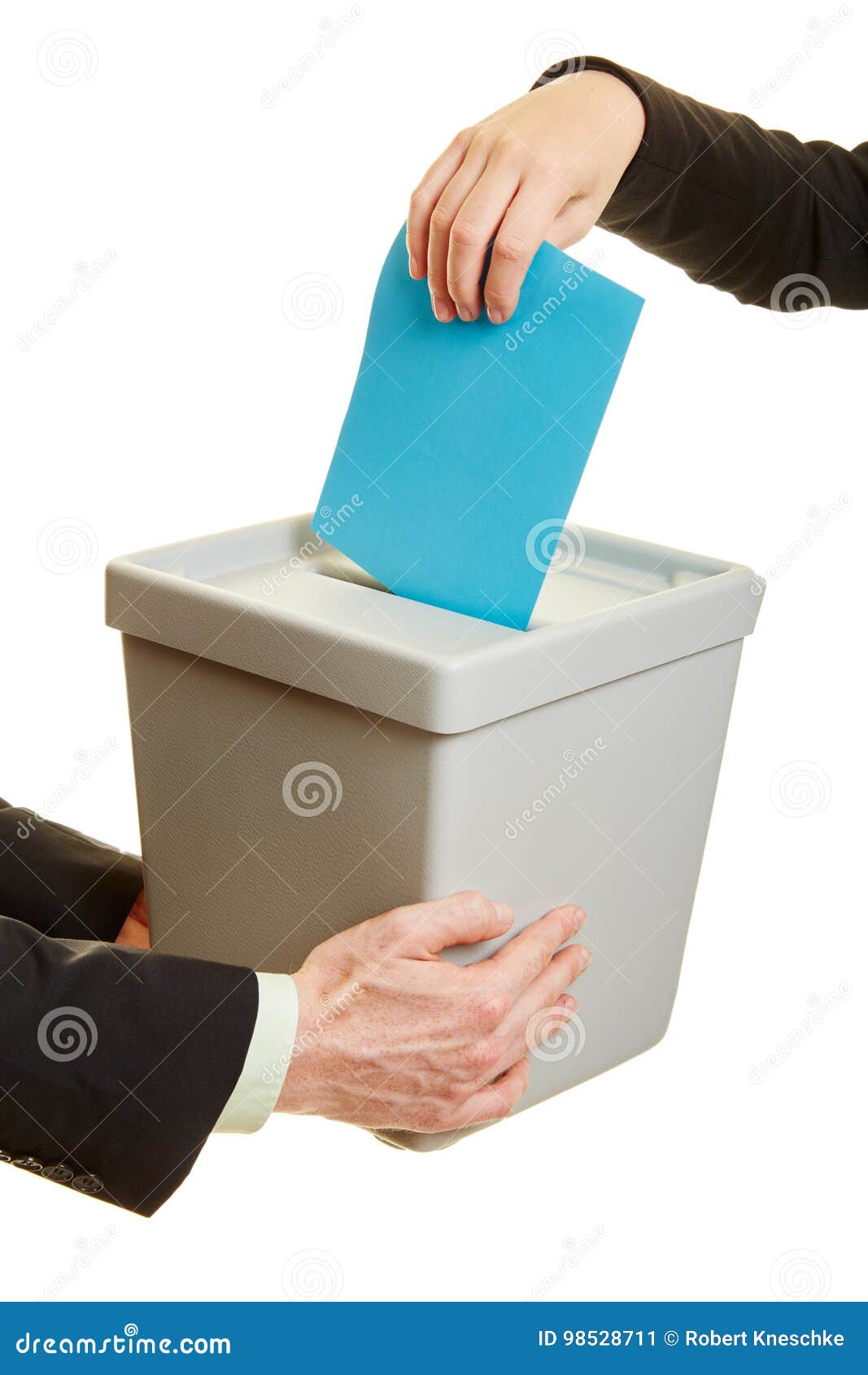 Hands Introducing a Ballot Paper in a Ballot Box Stock Image - Image of ...