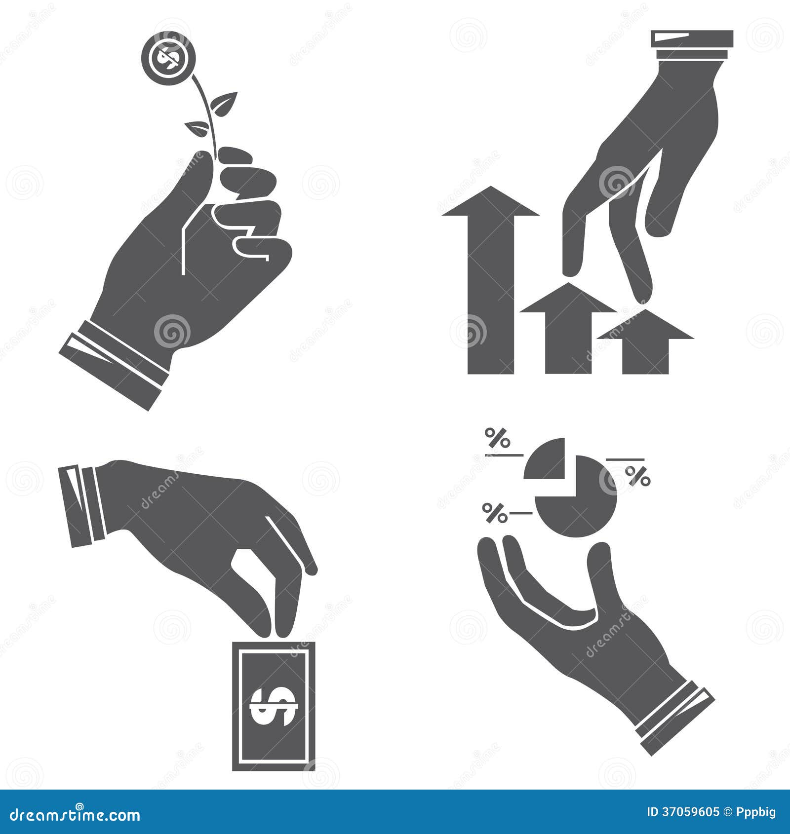 Hands, investment stock illustration. Illustration of collection - 37059605