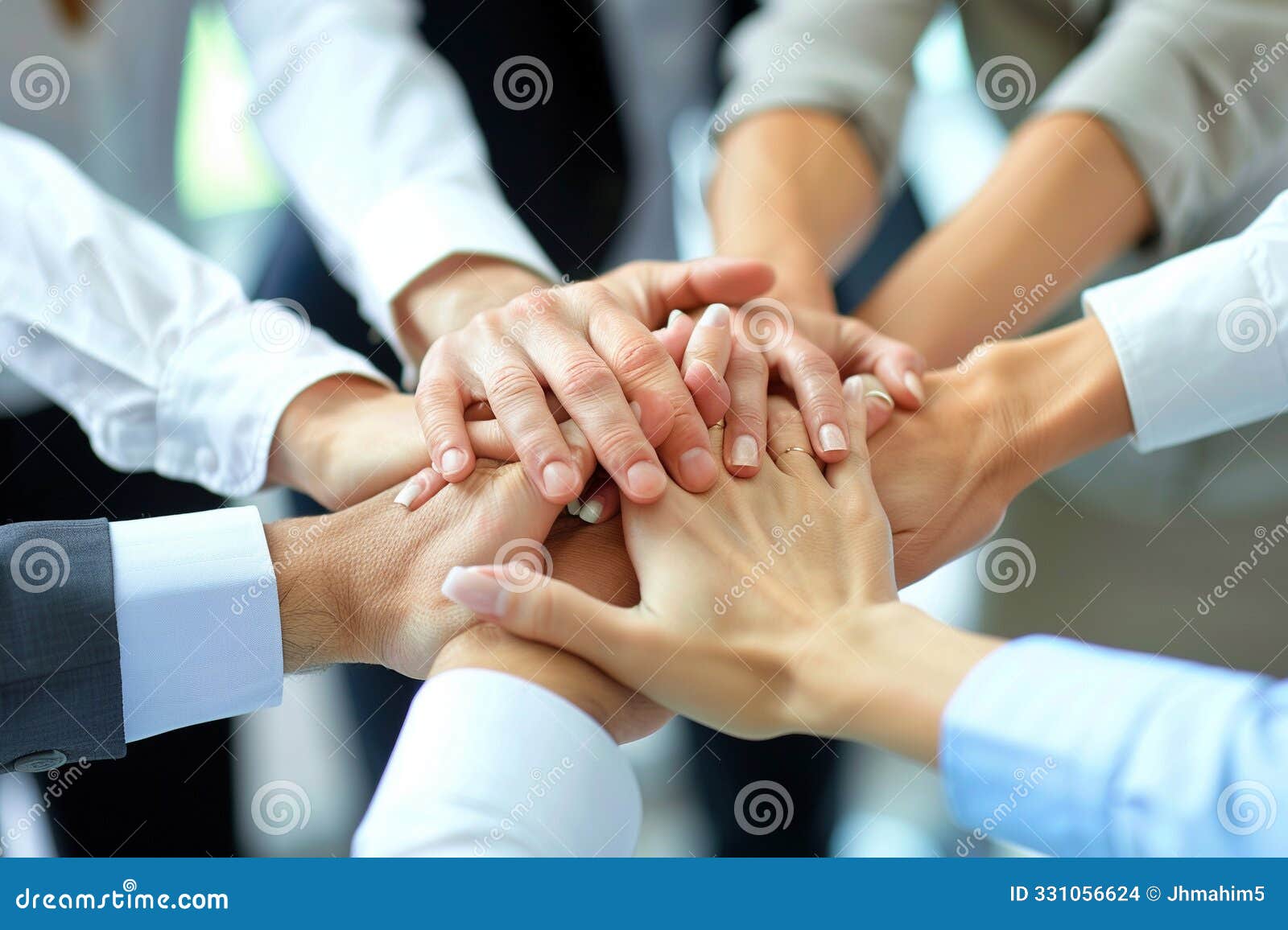 Hands Joined in Teamwork Symbol of Unity and Collaboration Stock ...