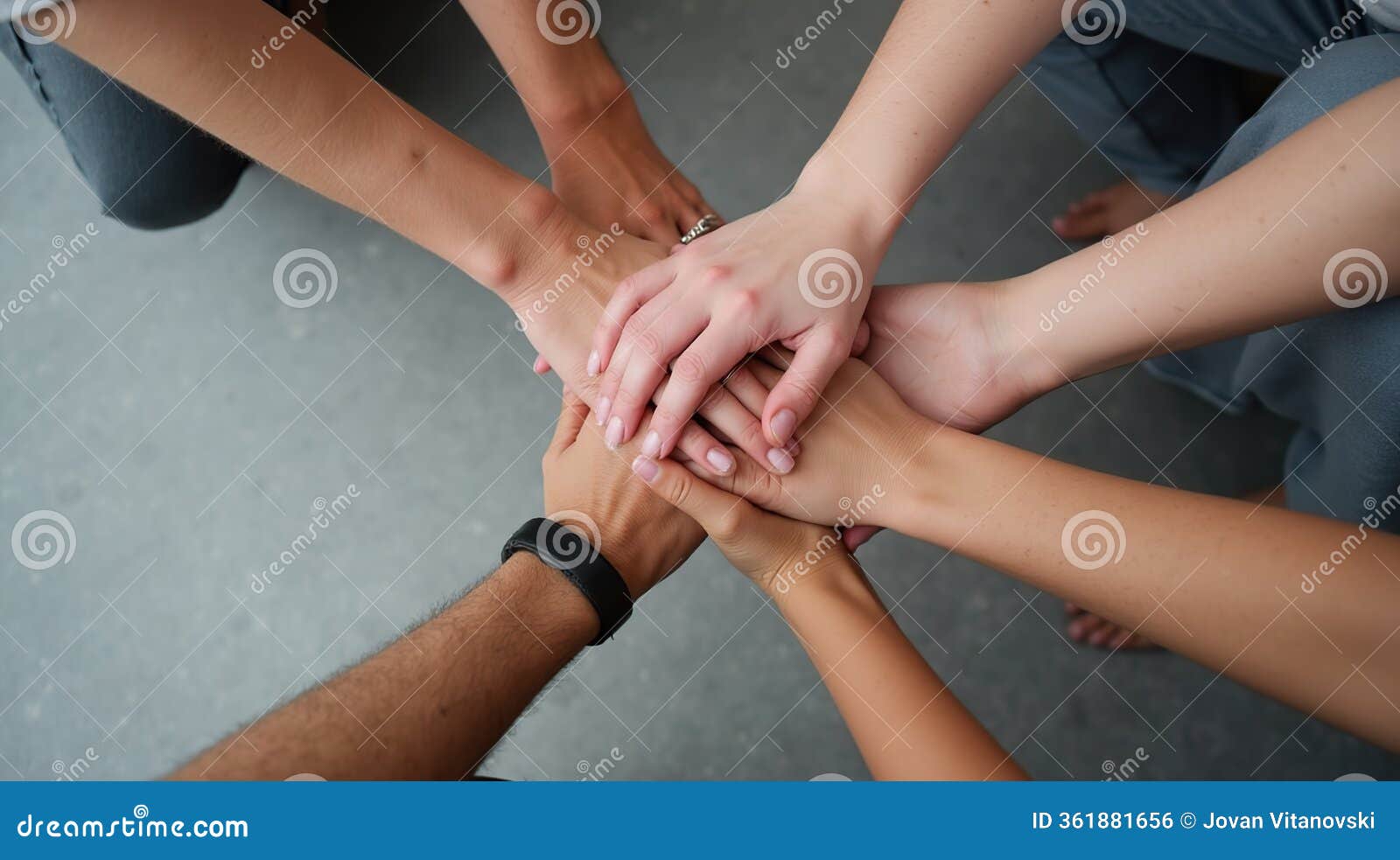 Hands Joined Together Symbolizing Unity, Teamwork, and Cooperation in ...