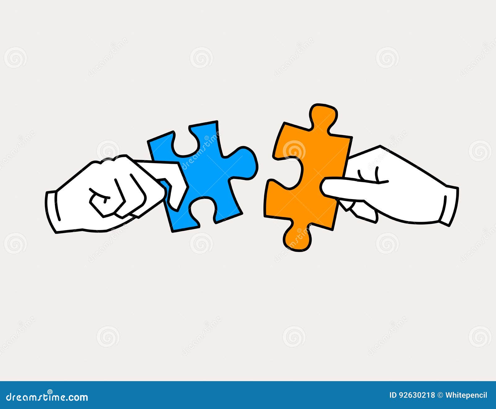 Hands Joining Jigsaw Puzzle Pieces Icon Stock Vector - Illustration of ...