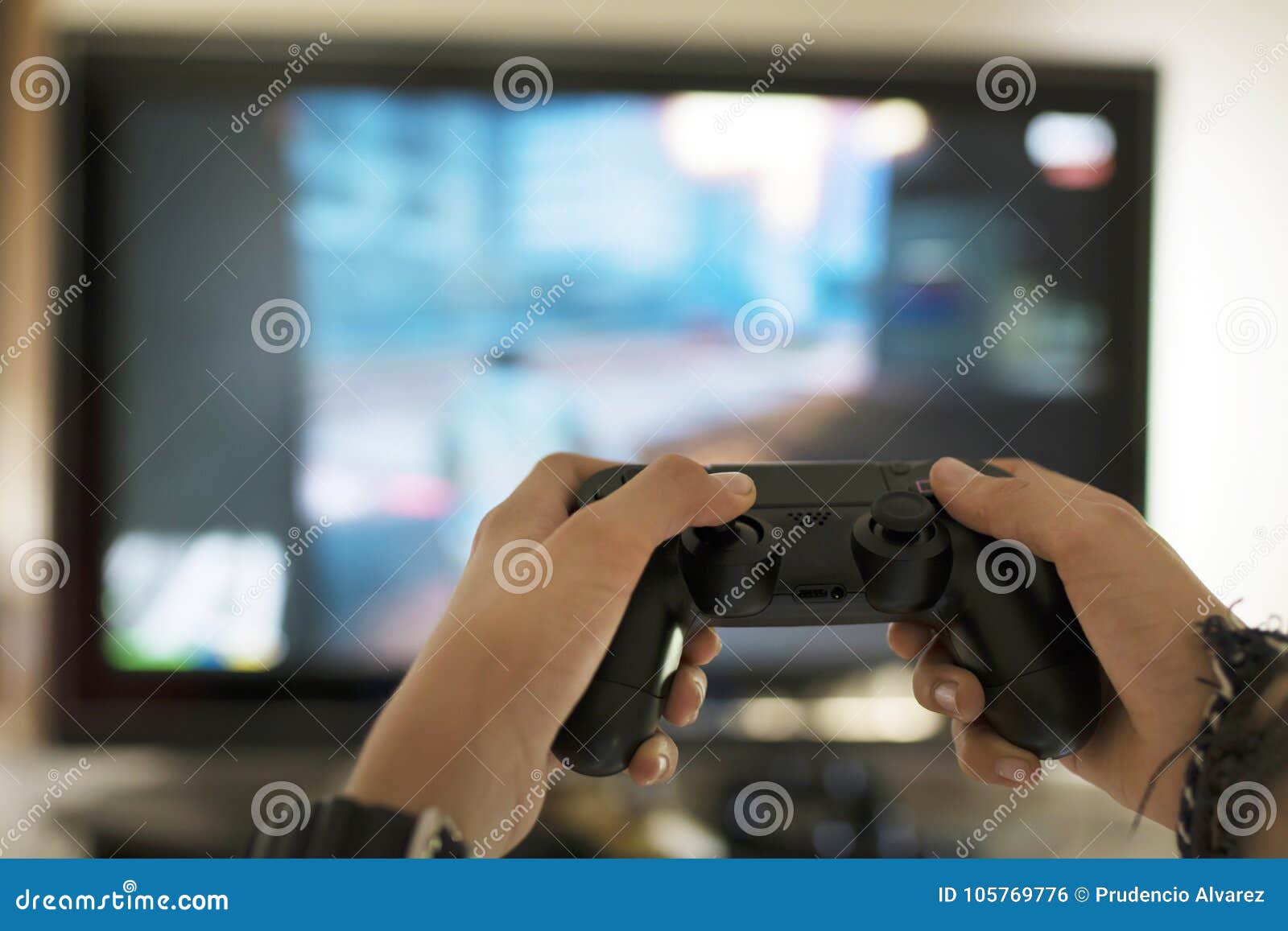 Hands with joystick stock photo. Image of console, control - 105769776