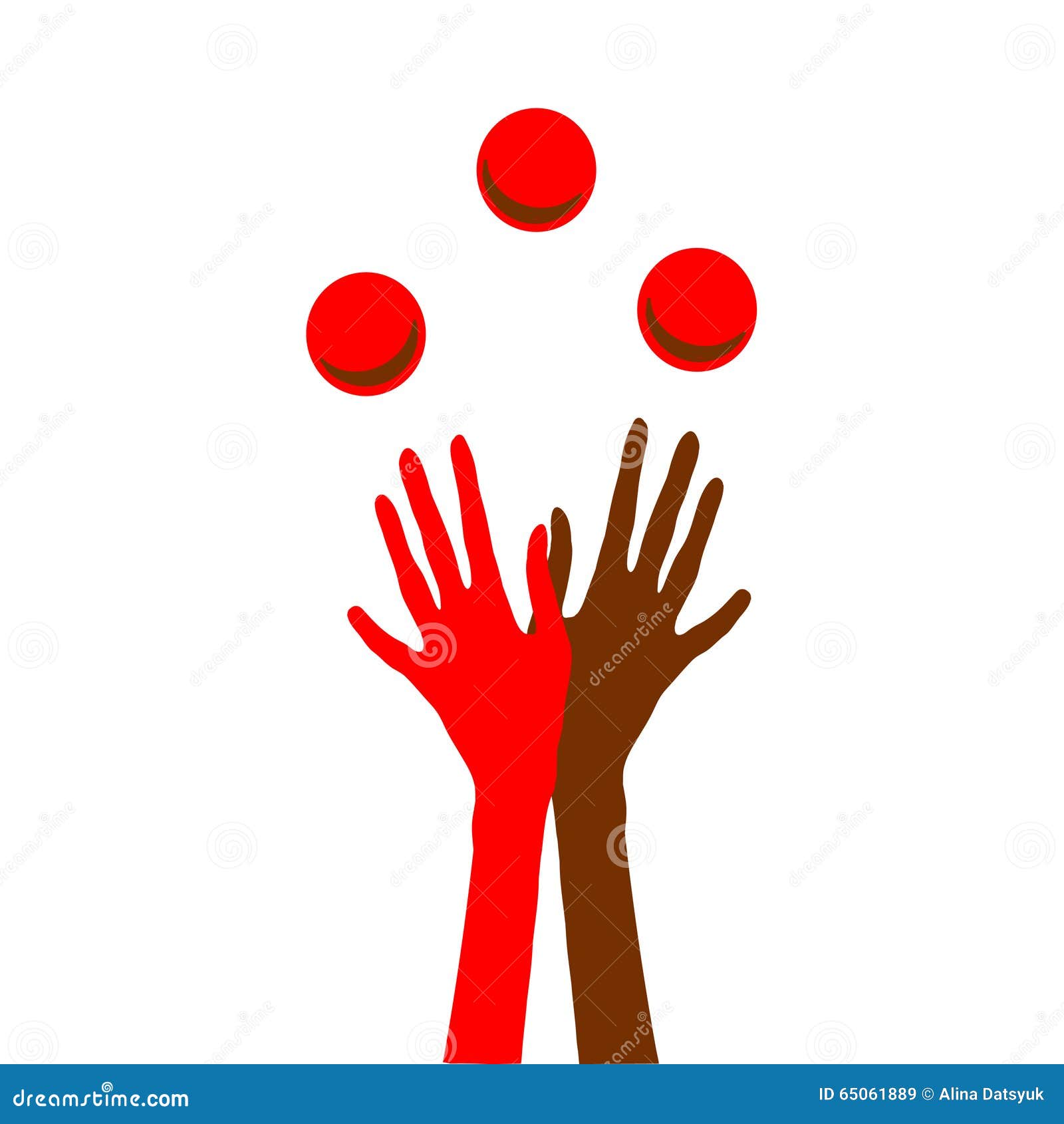 Hands juggling with balls stock vector. Illustration of handshake ...