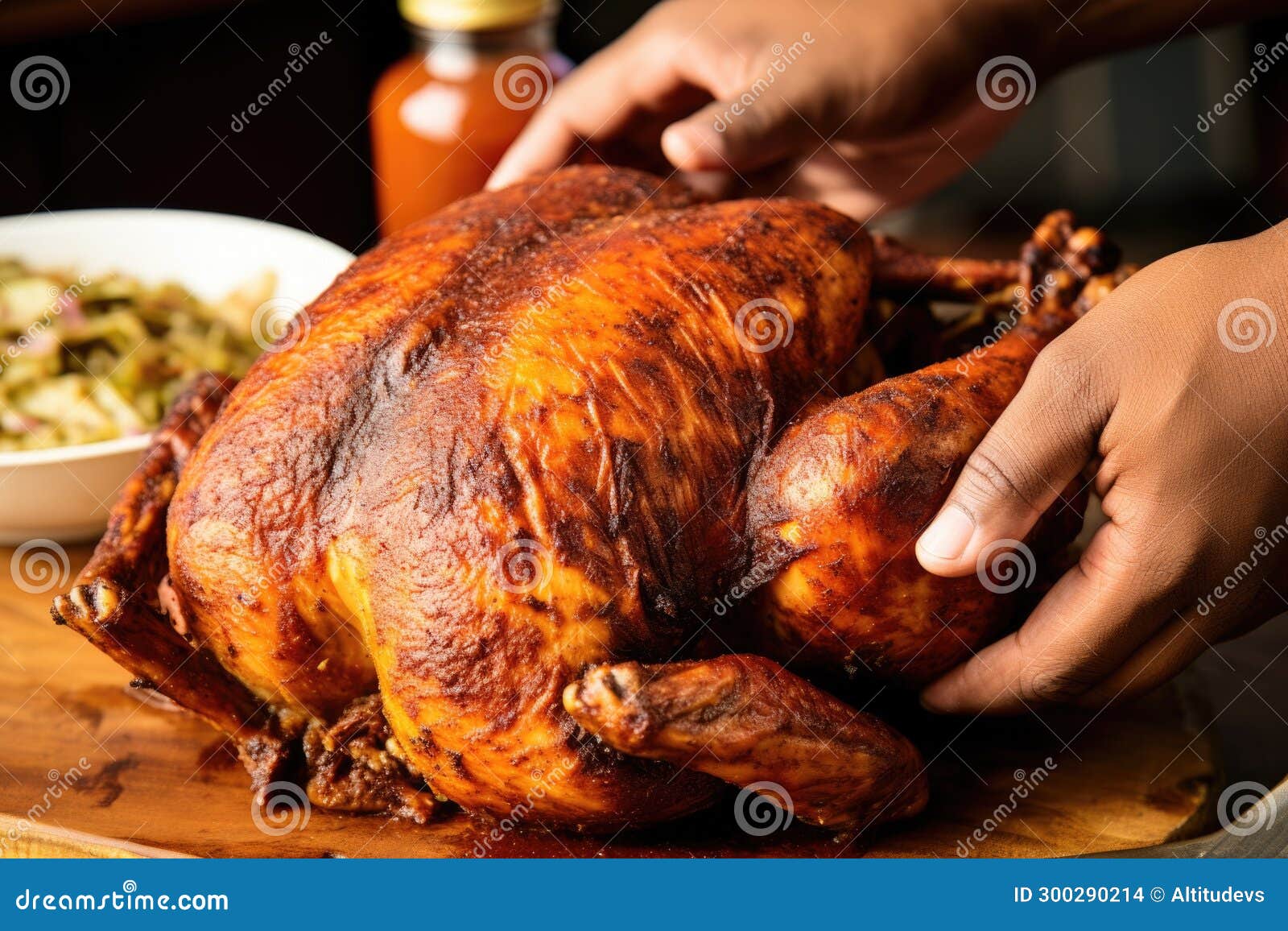 Hands into Juicy Alabama Chicken Stock Photo - Image of food ...