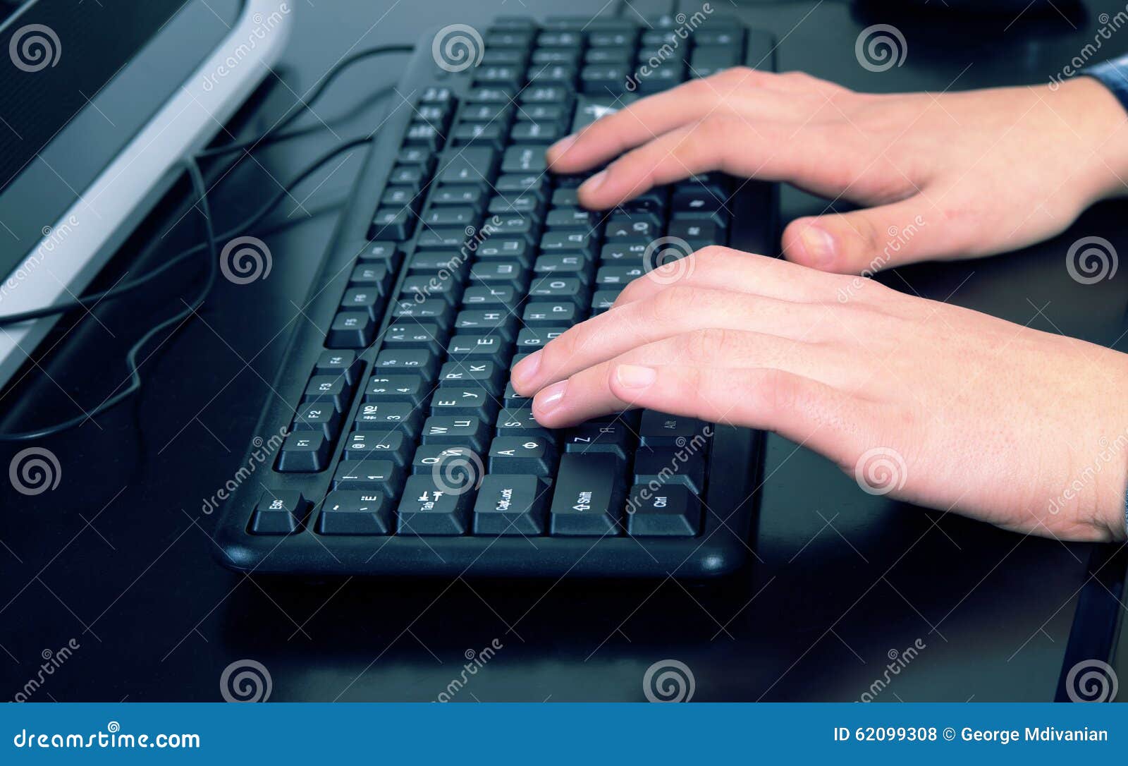 Hands on keboard stock photo. Image of fingers, internet - 62099308