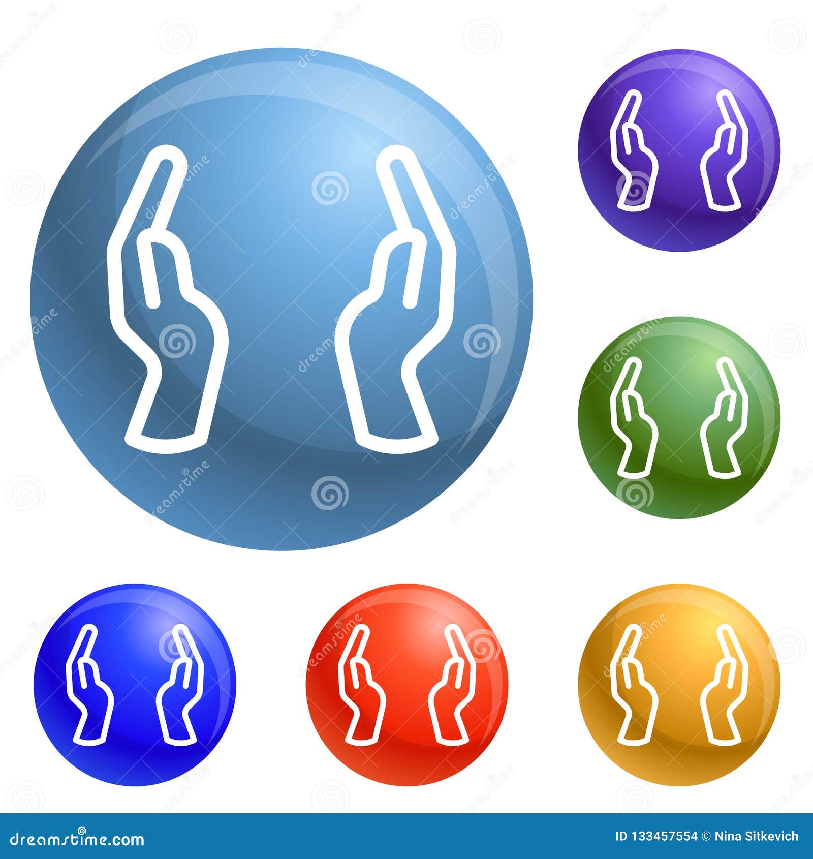 Hands Keep Icons Set Vector Stock Vector - Illustration of hand ...