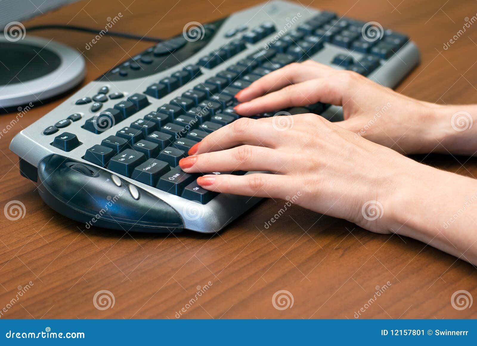 Hands and keyboard stock image. Image of macro, finger - 12157801
