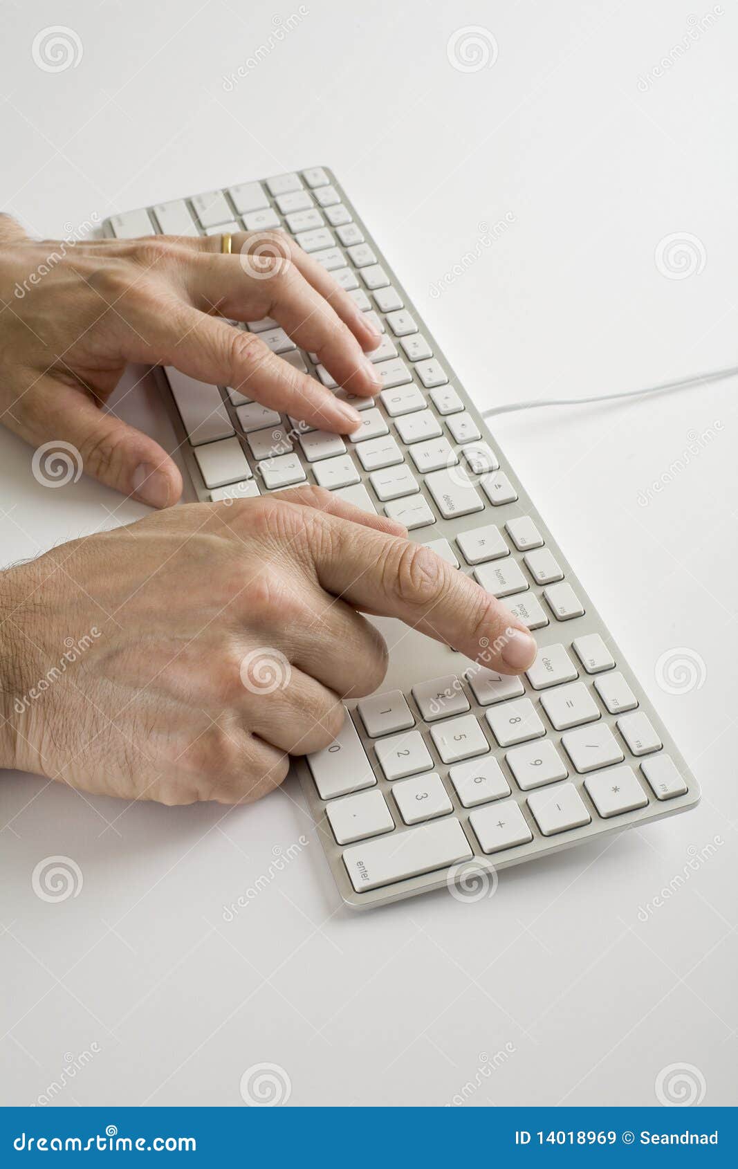 Hands on keyboard stock image. Image of hands, work, white - 14018969
