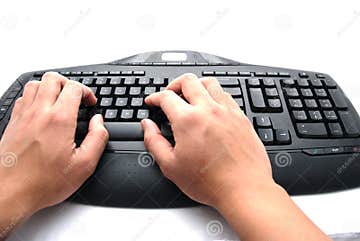 Hands on a keyboard stock photo. Image of information - 2068940