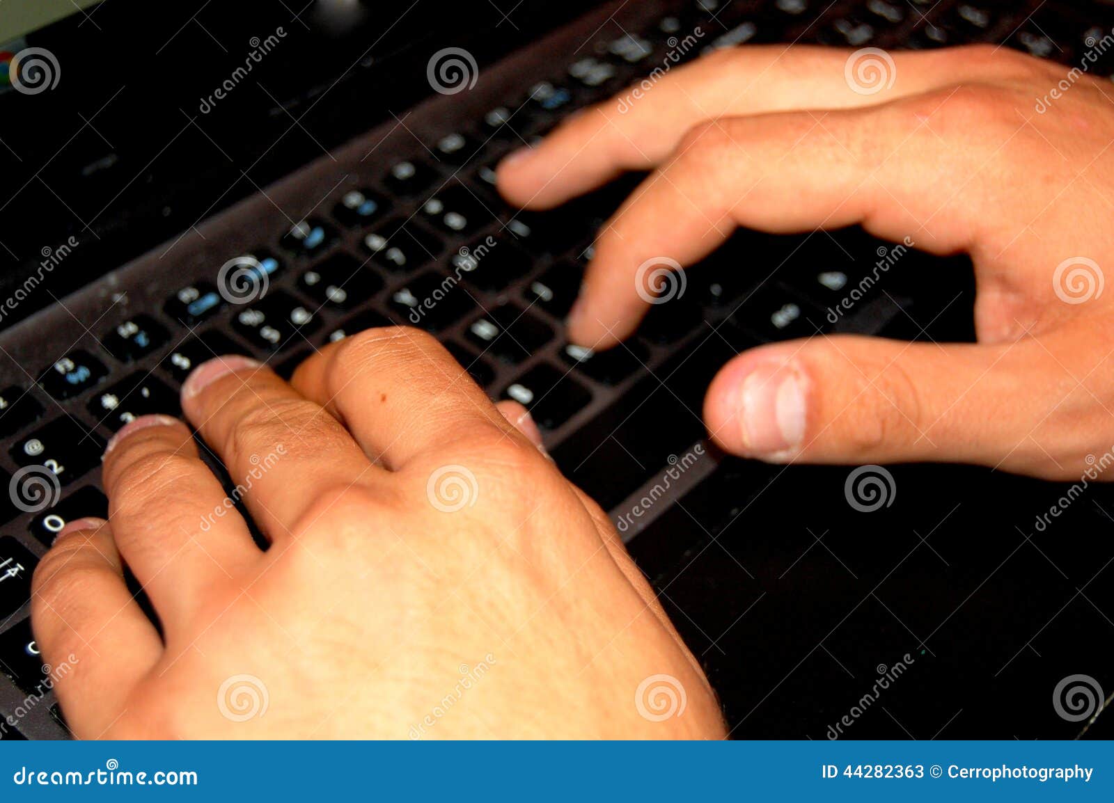 Hands with keyboard stock image. Image of black, hand - 44282363