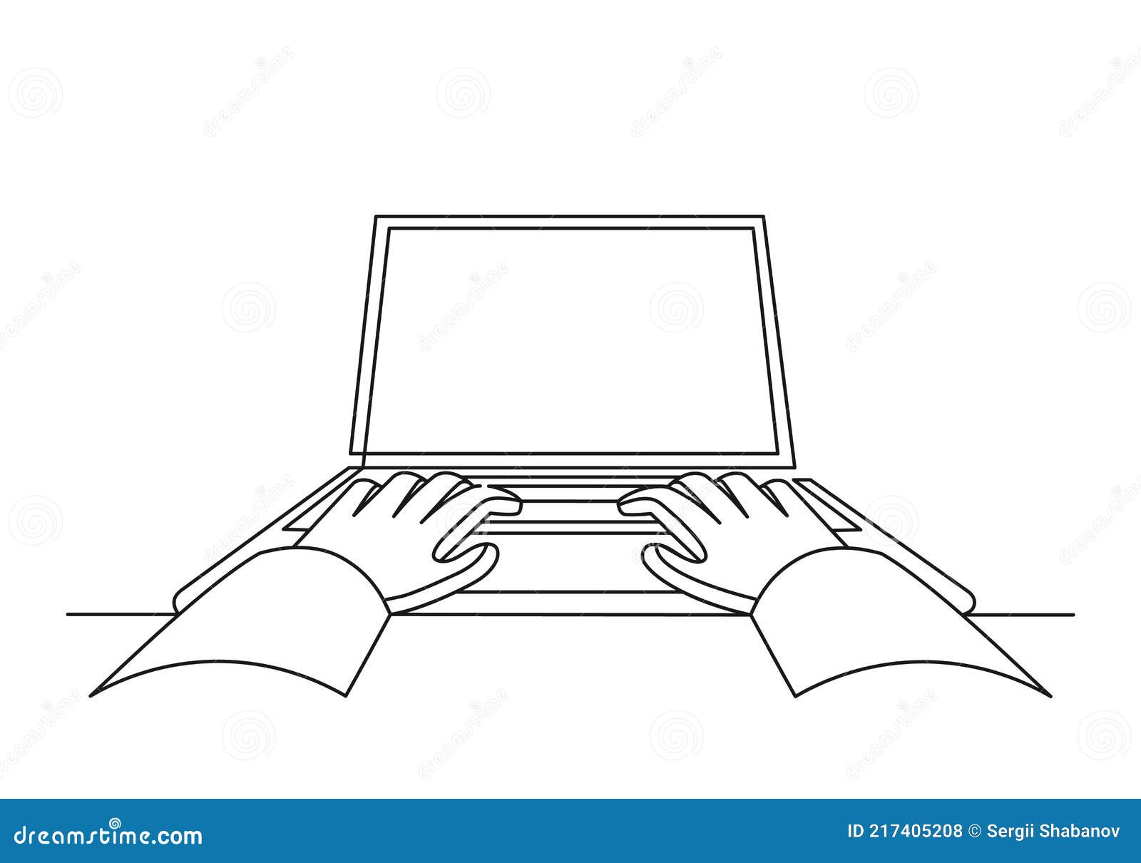 Hands On The Keyboard. Vector Drawing | CartoonDealer.com #139739335