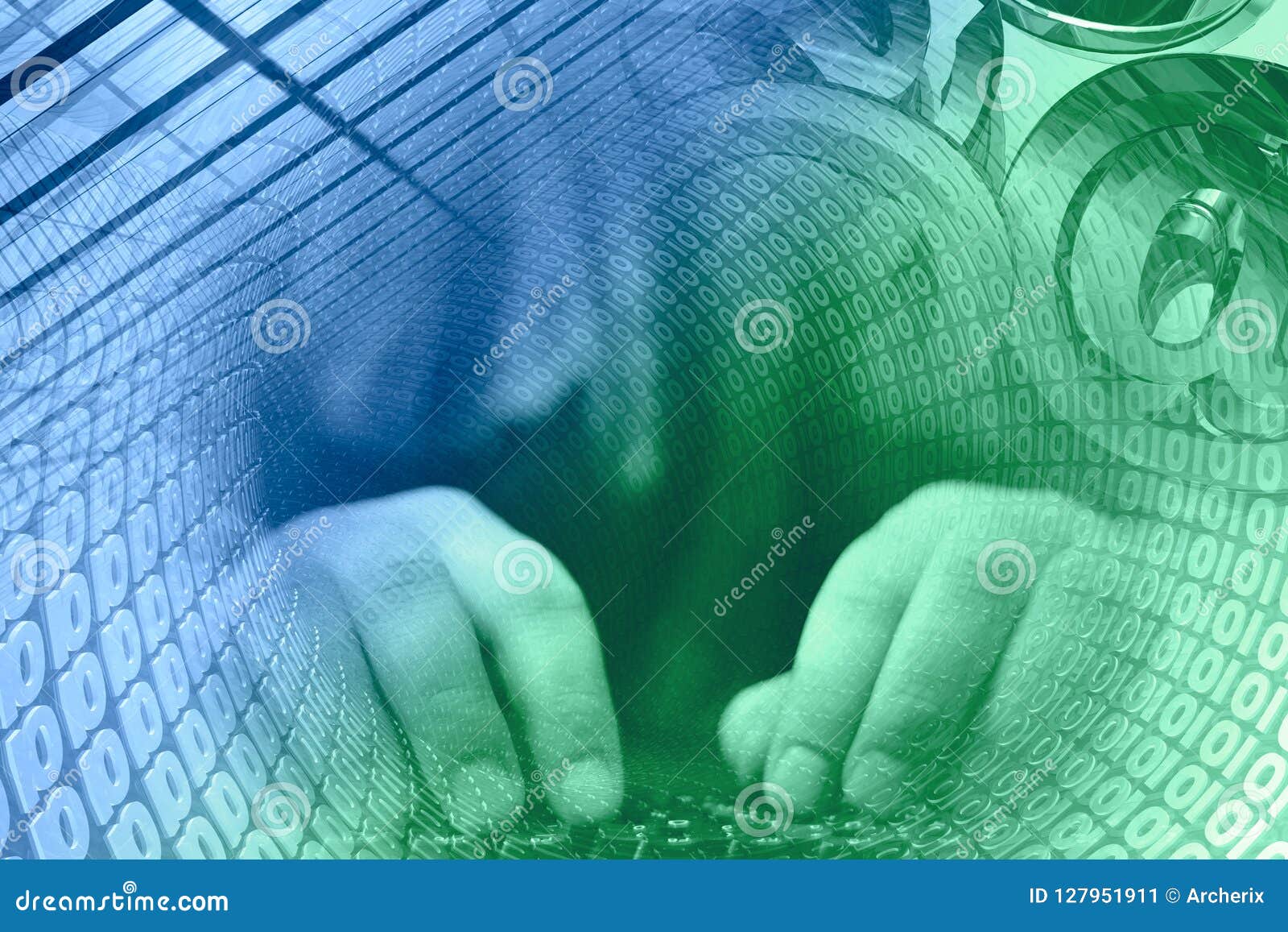 Hands on the keyboard stock image. Image of innovation - 127951911