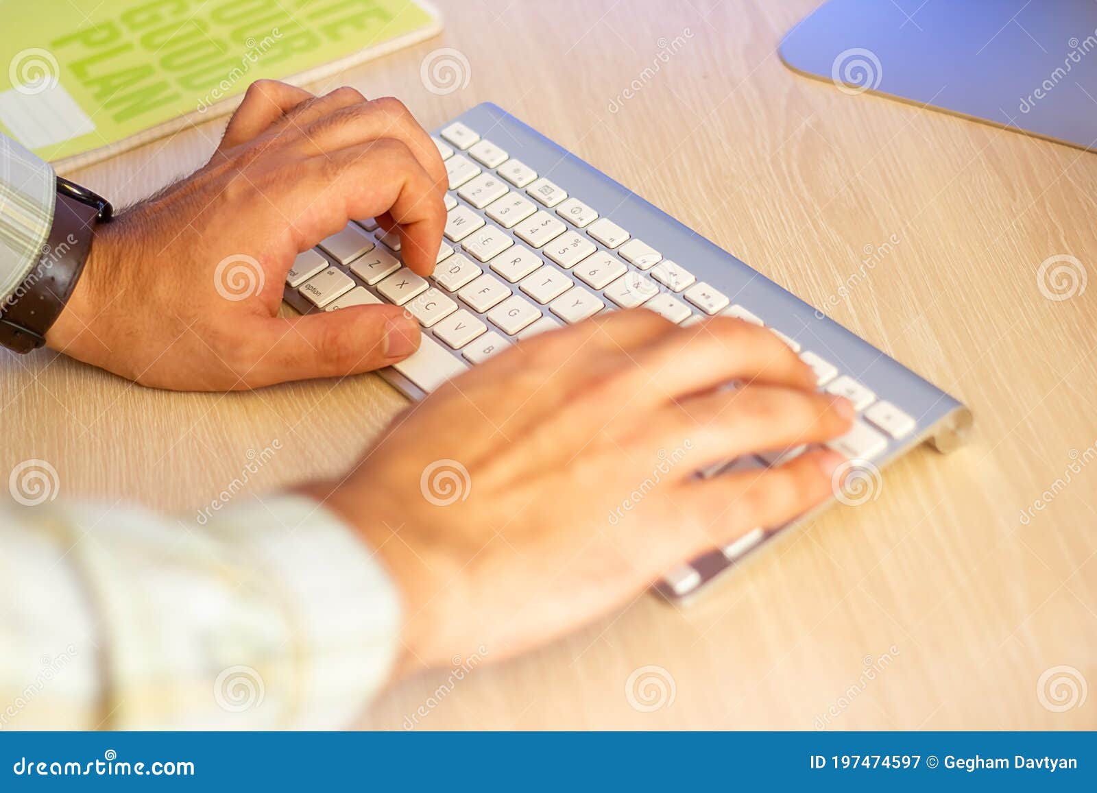 Hands on Keyboard, Hands Typing on a Keyboard Stock Image - Image of ...