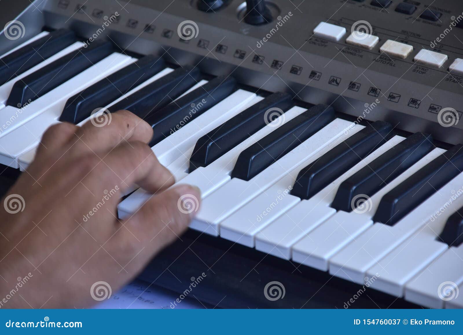 Hands of a Keybord Player during a Live Performance Stock Image - Image ...