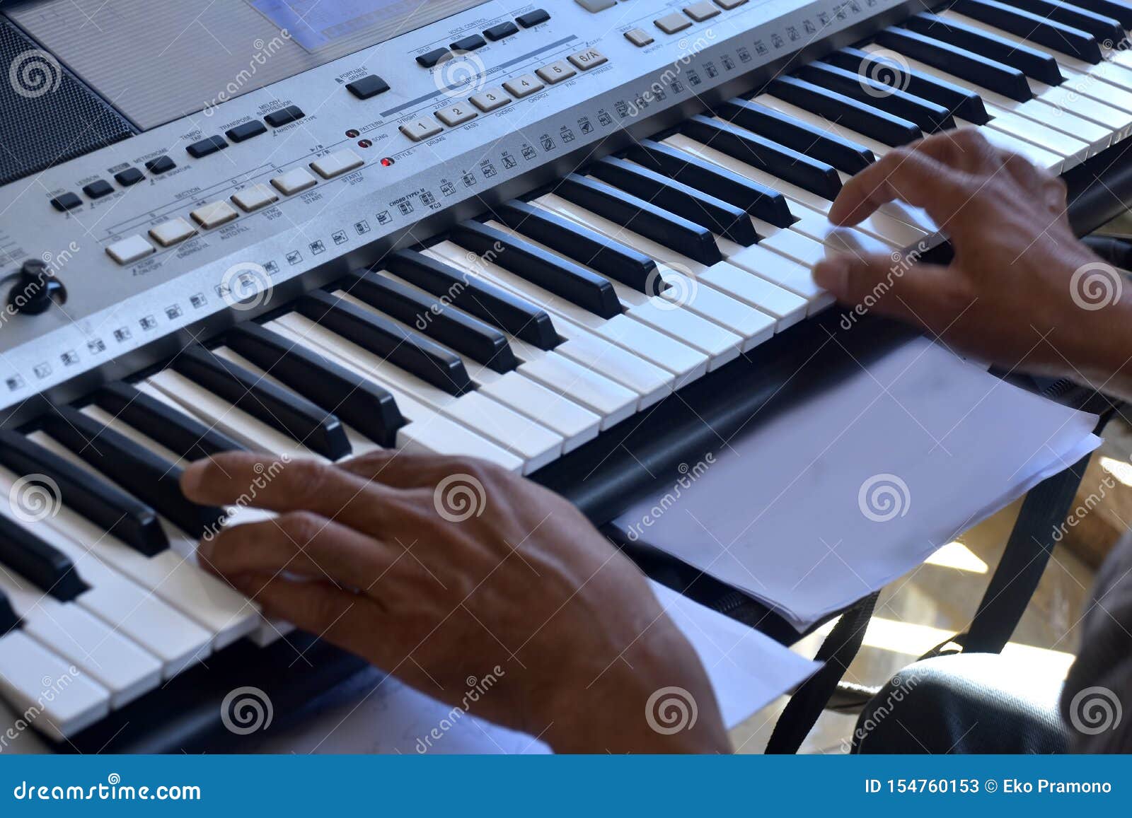 Hands of a Keybord Player during a Live Performance Stock Image - Image ...