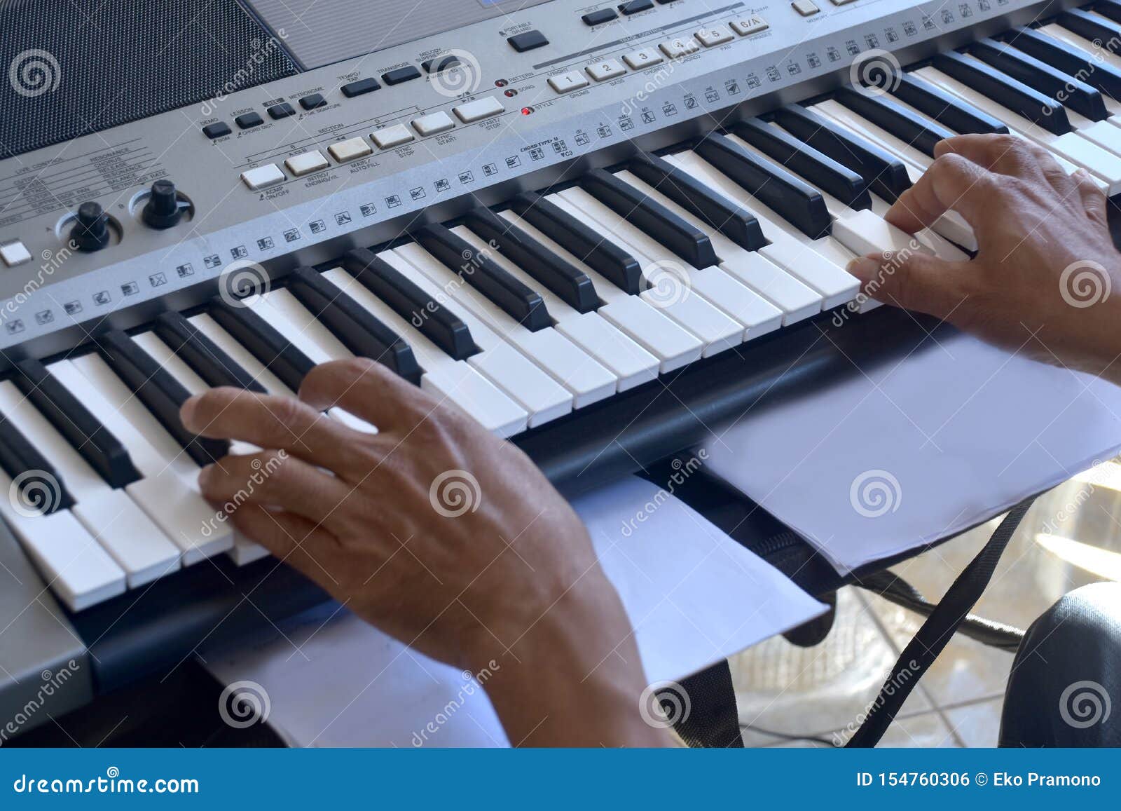 Hands of a Keybord Player during a Live Performance Stock Photo - Image ...