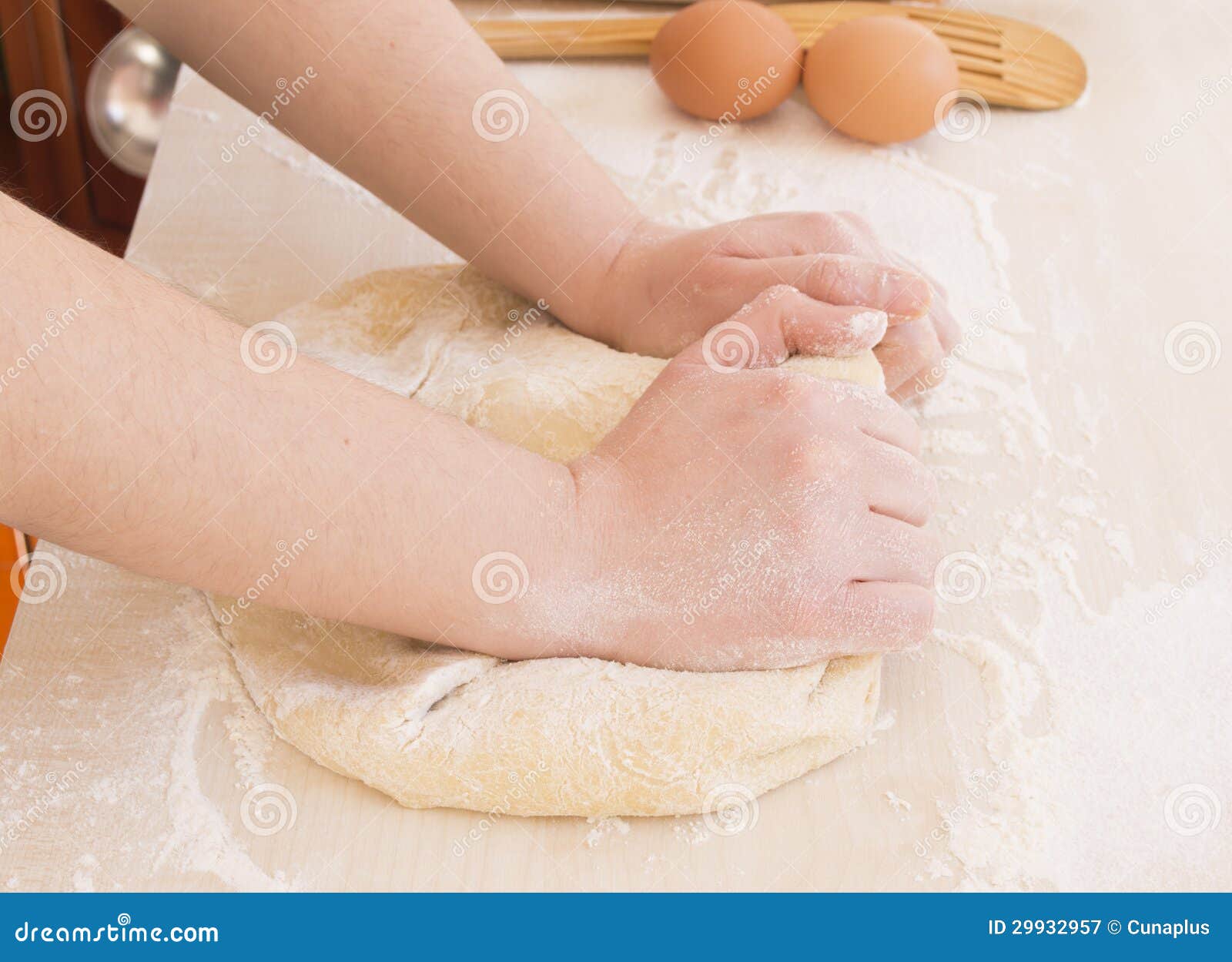 Hands kneading dough stock image. Image of handmade, cook - 29932957