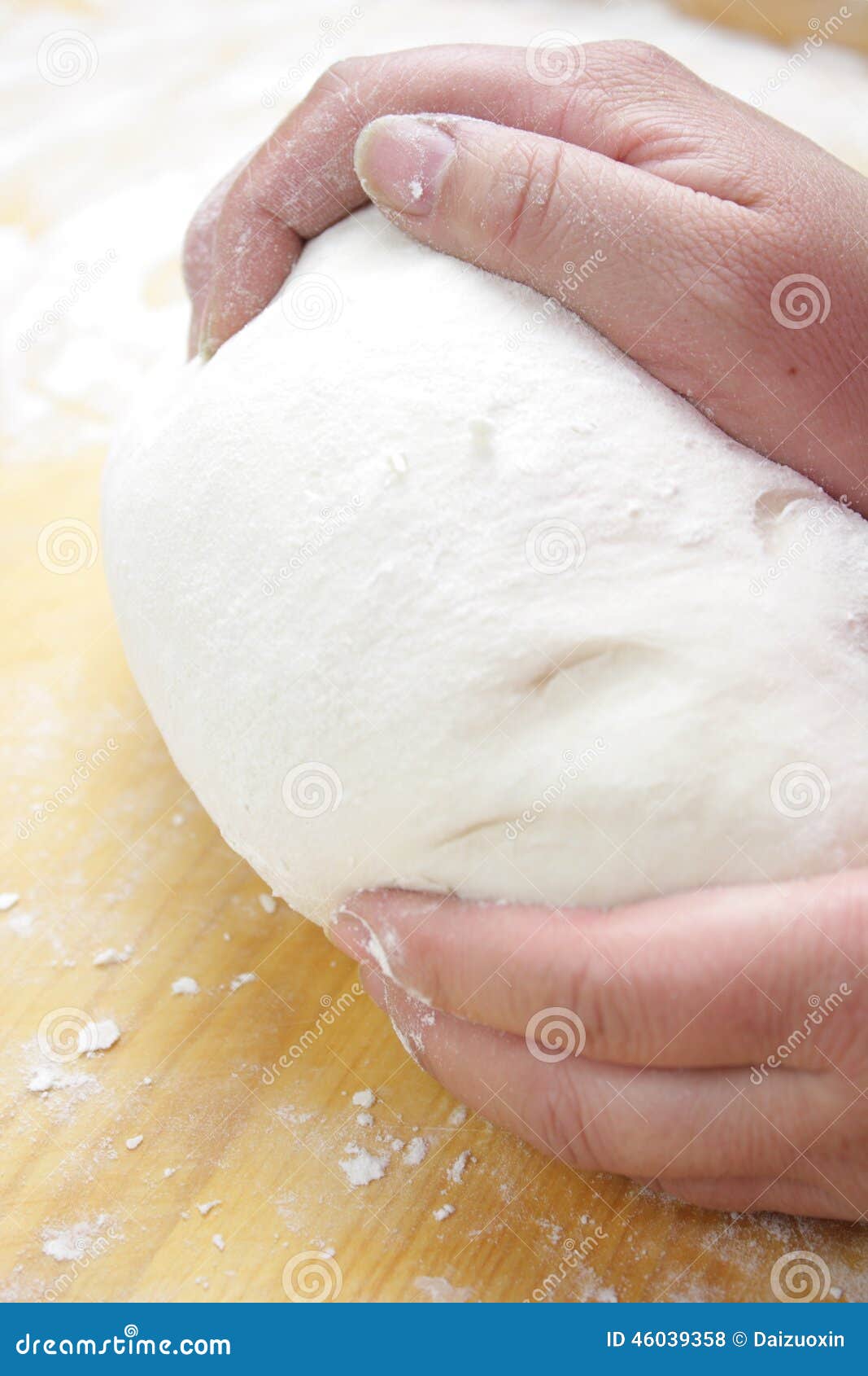 Hands Kneading Dough stock photo. Image of action, selective - 46039358