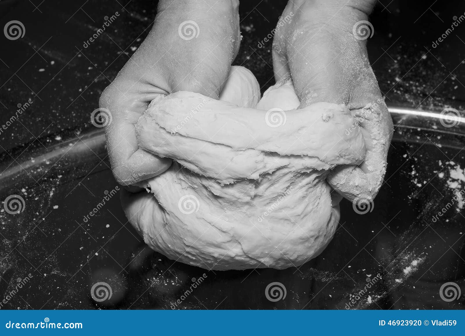 Hands kneading a dough stock photo. Image of food, knead - 46923920