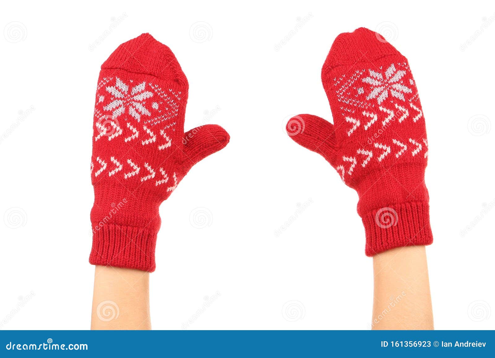 Hands in knitted mittens stock image. Image of fashion - 161356923