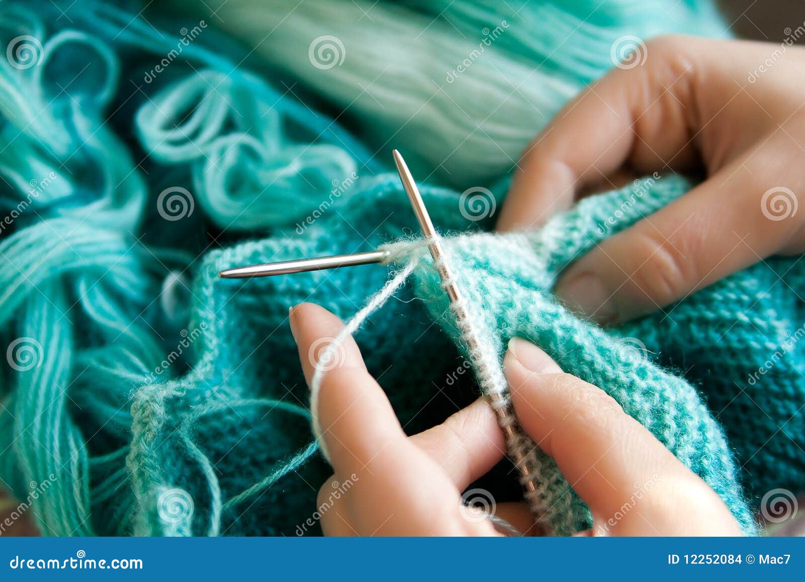 Hands knitting stock photo. Image of occupational, knit - 12252084