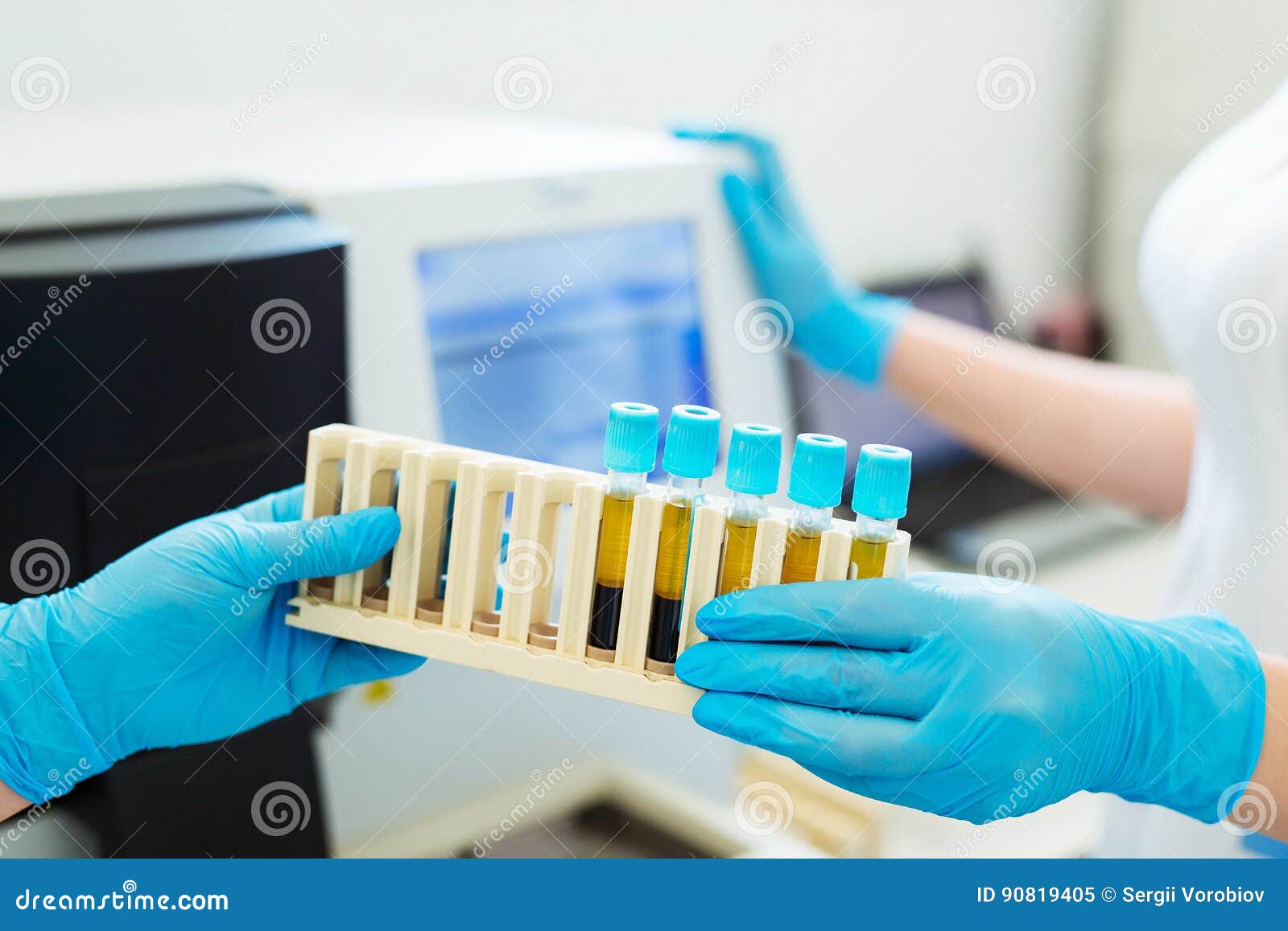 Coagulation Test Jar Test Wastewater From Industry Plant Royalty-Free ...