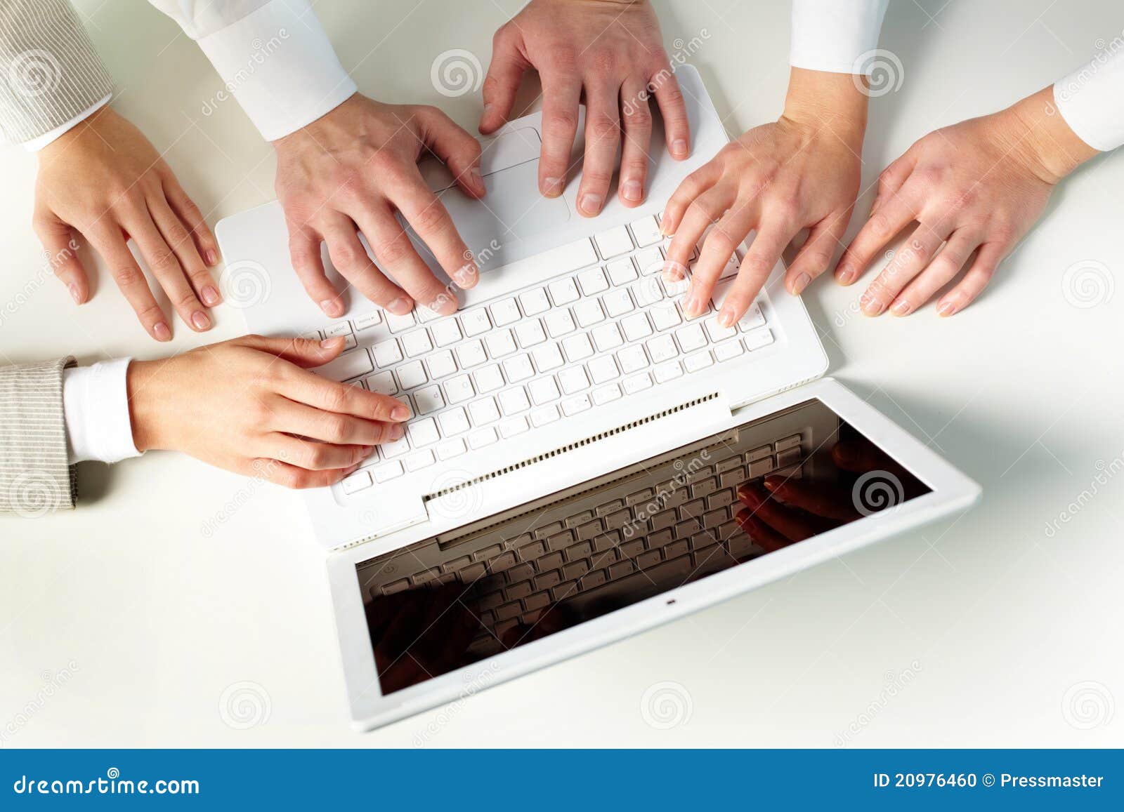 Hands on laptop stock photo. Image of display, notebook - 20976460