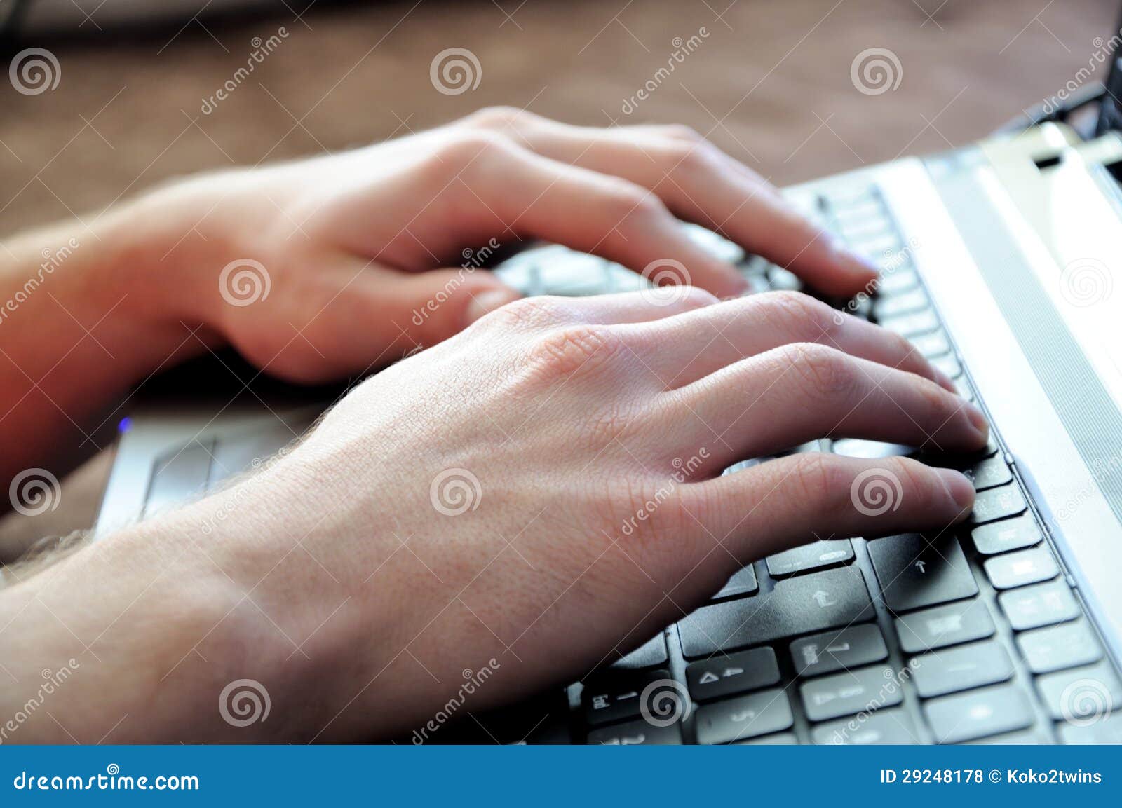 Hands on laptop stock photo. Image of male, desktop, keyboard - 29248178