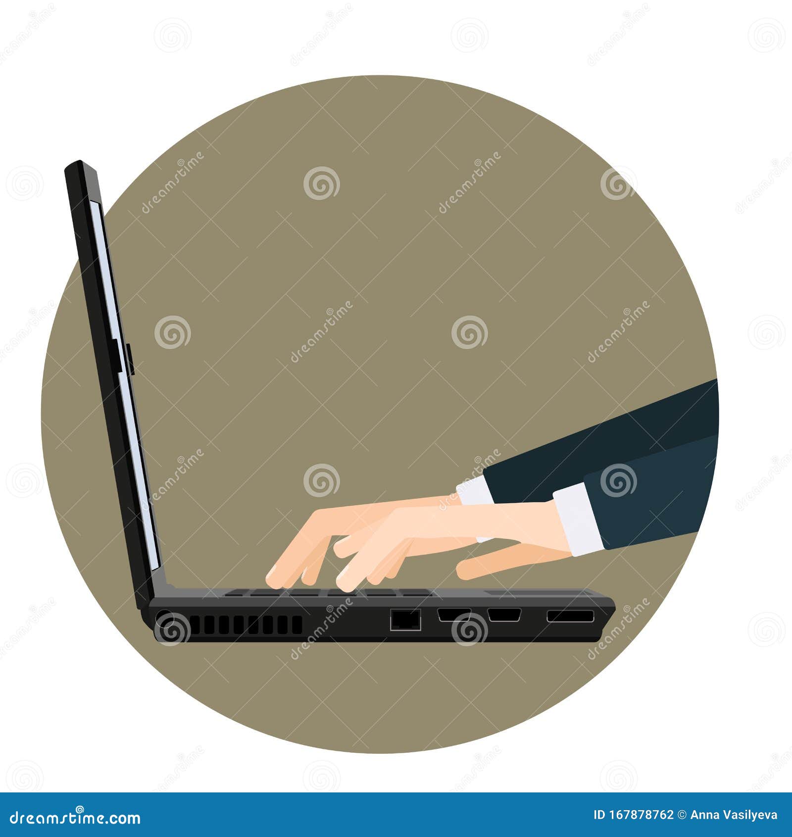 Hands on Laptop Keyboard Vector Illustration. Side View Stock Vector ... Hands on Laptop Keyboard Vector Illustration. Side View Stock Vector ...