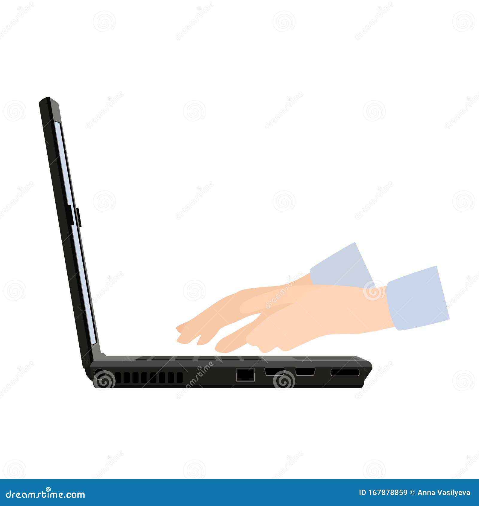 Hands on Laptop Keyboard Vector Illustration. Side View Stock Vector ... Hands on Laptop Keyboard Vector Illustration. Side View Stock Vector ...