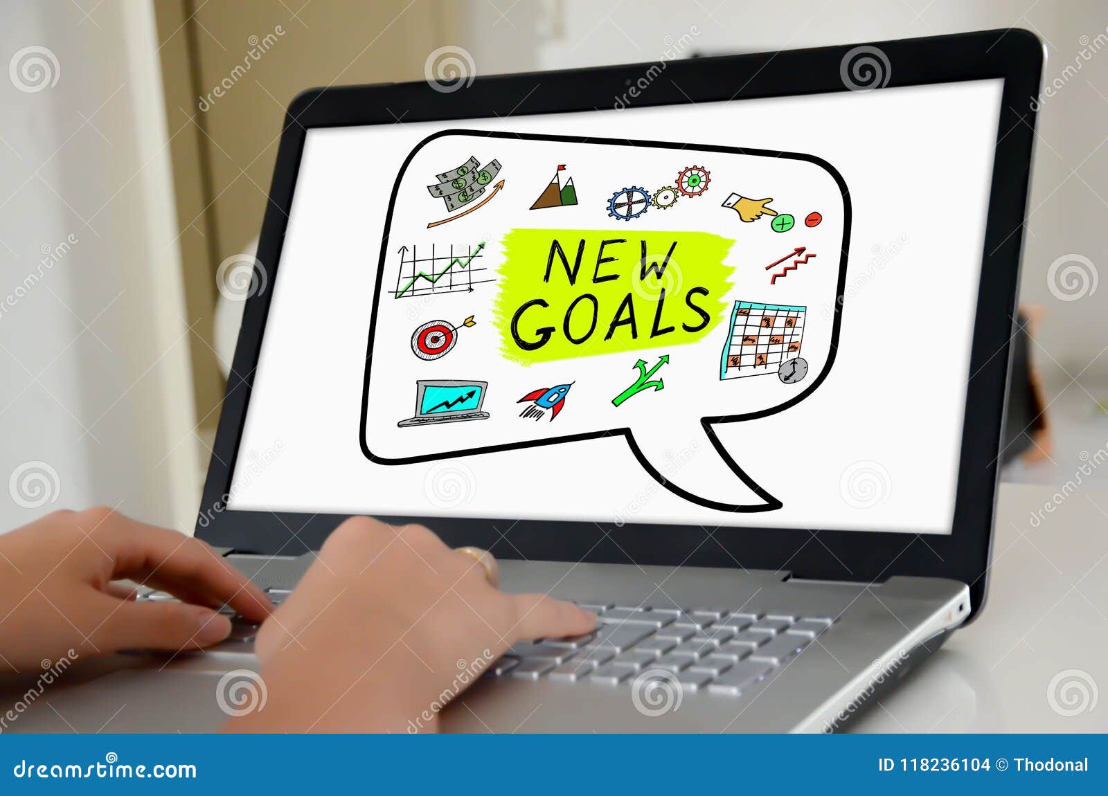 New Goals Concept on a Laptop Screen Stock Photo - Image of goals ...