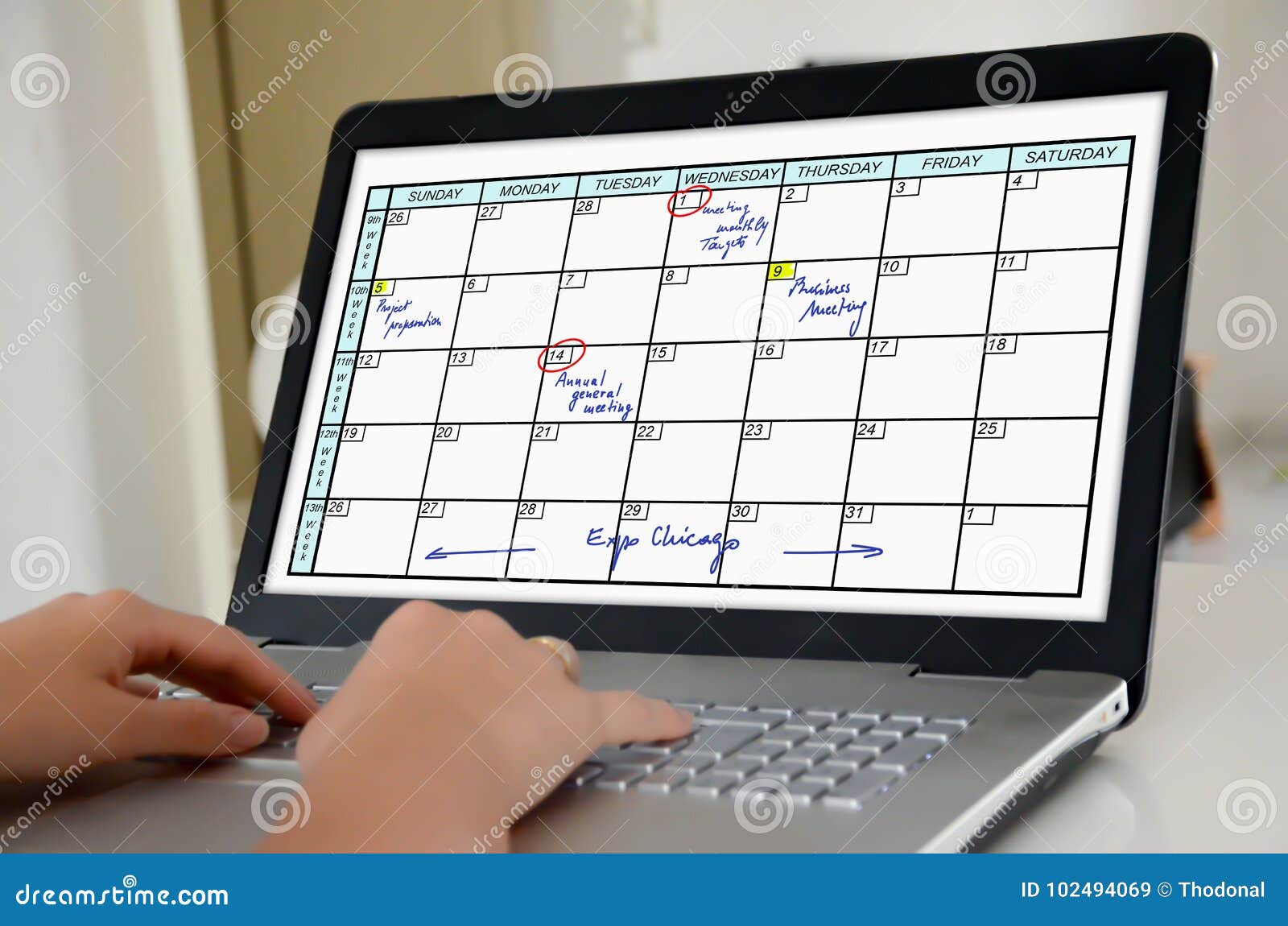 Planner Concept on a Laptop Screen Stock Image - Image of timeline ...
