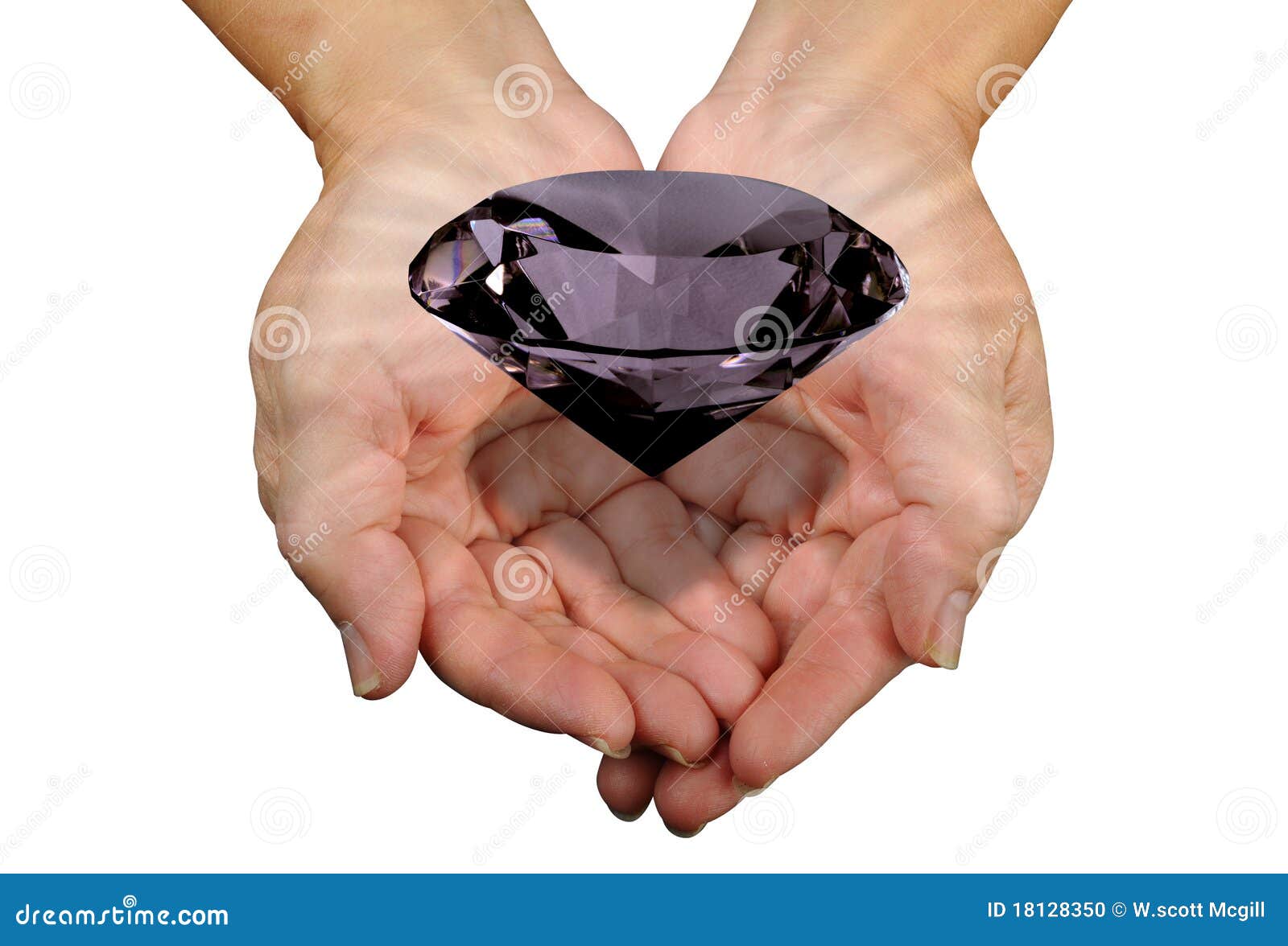 Hands with Large Cut Diamond Stock Photo - Image of holds, geologic ...