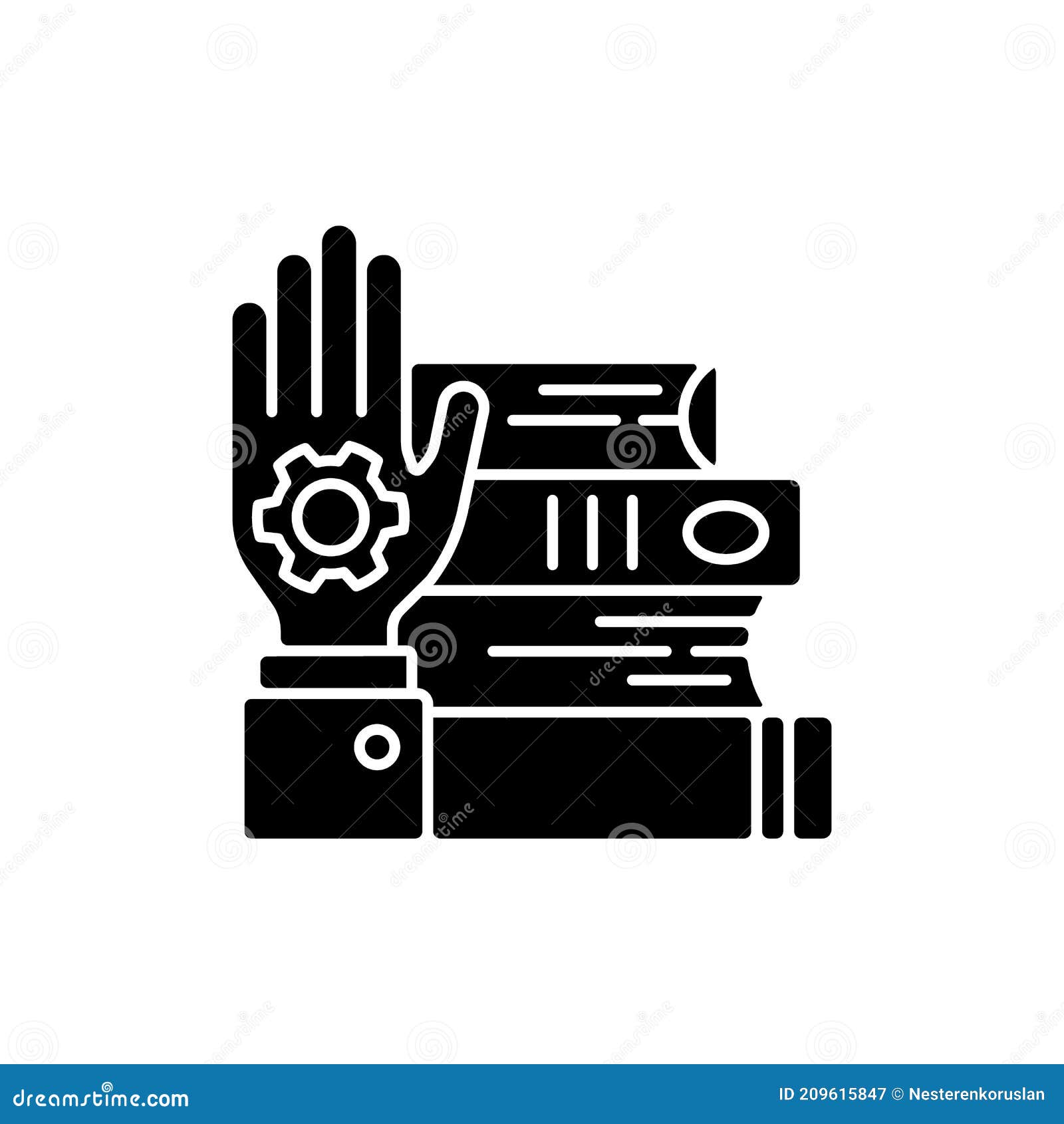 Hands-on Learning Black Glyph Icon Stock Vector - Illustration of skill ...