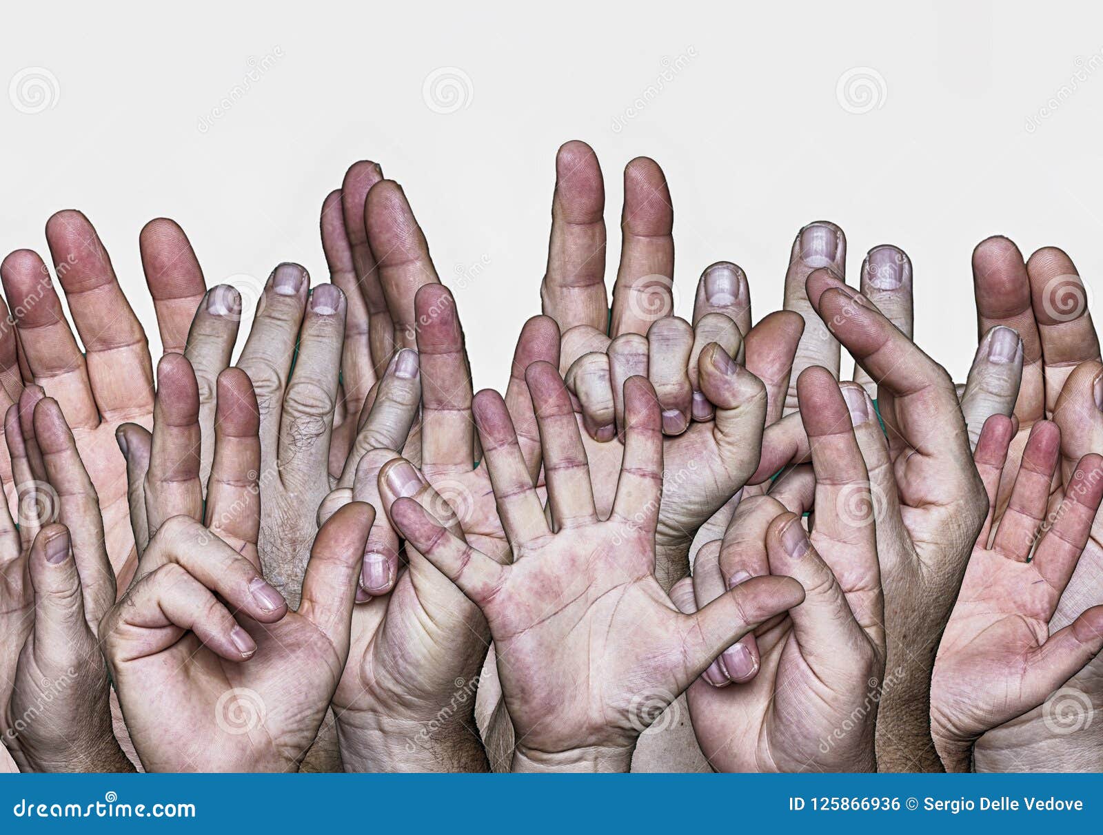 Hands lifted upwards stock photo. Image of party, background - 125866936