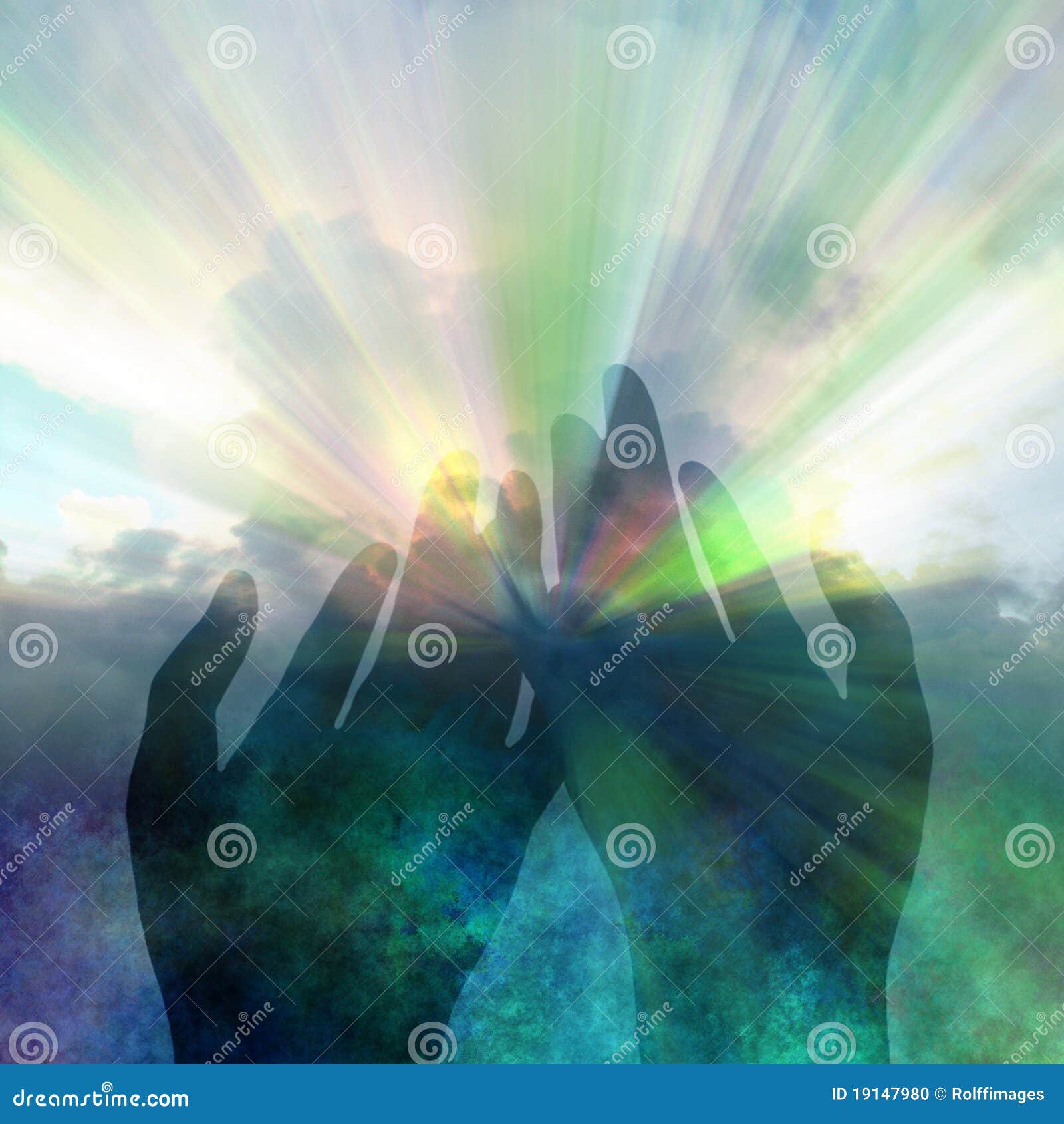 Hands of light stock illustration. Illustration of spirtual - 19147980