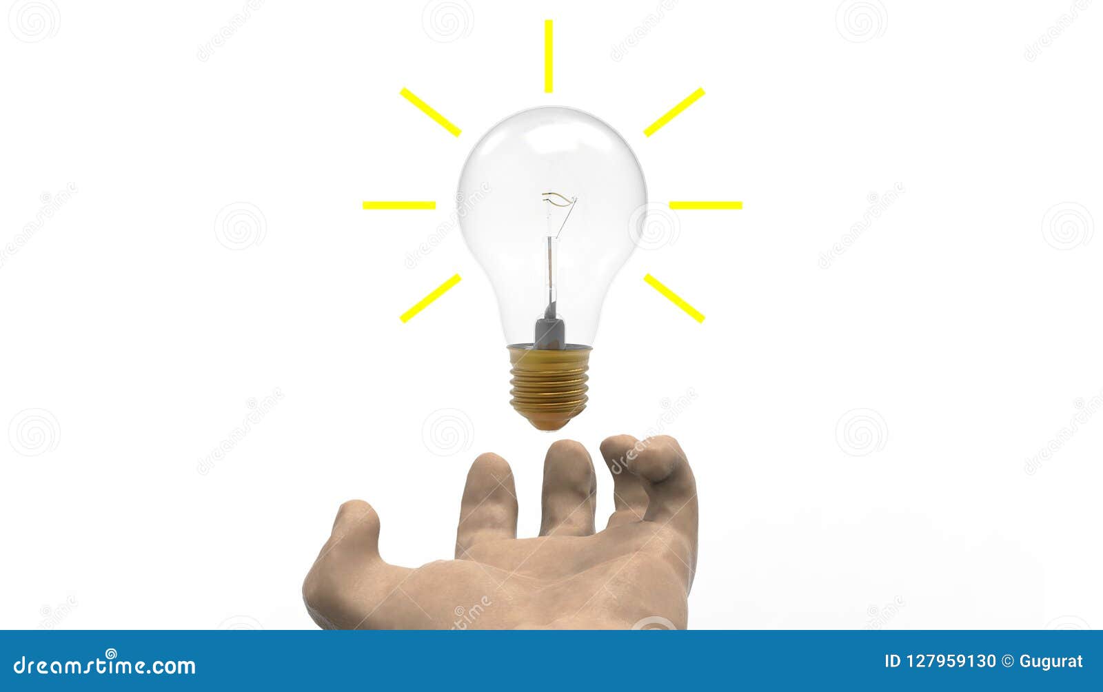 Hands and Light Bulbs Ideas Isolated on Background Stock Illustration ...