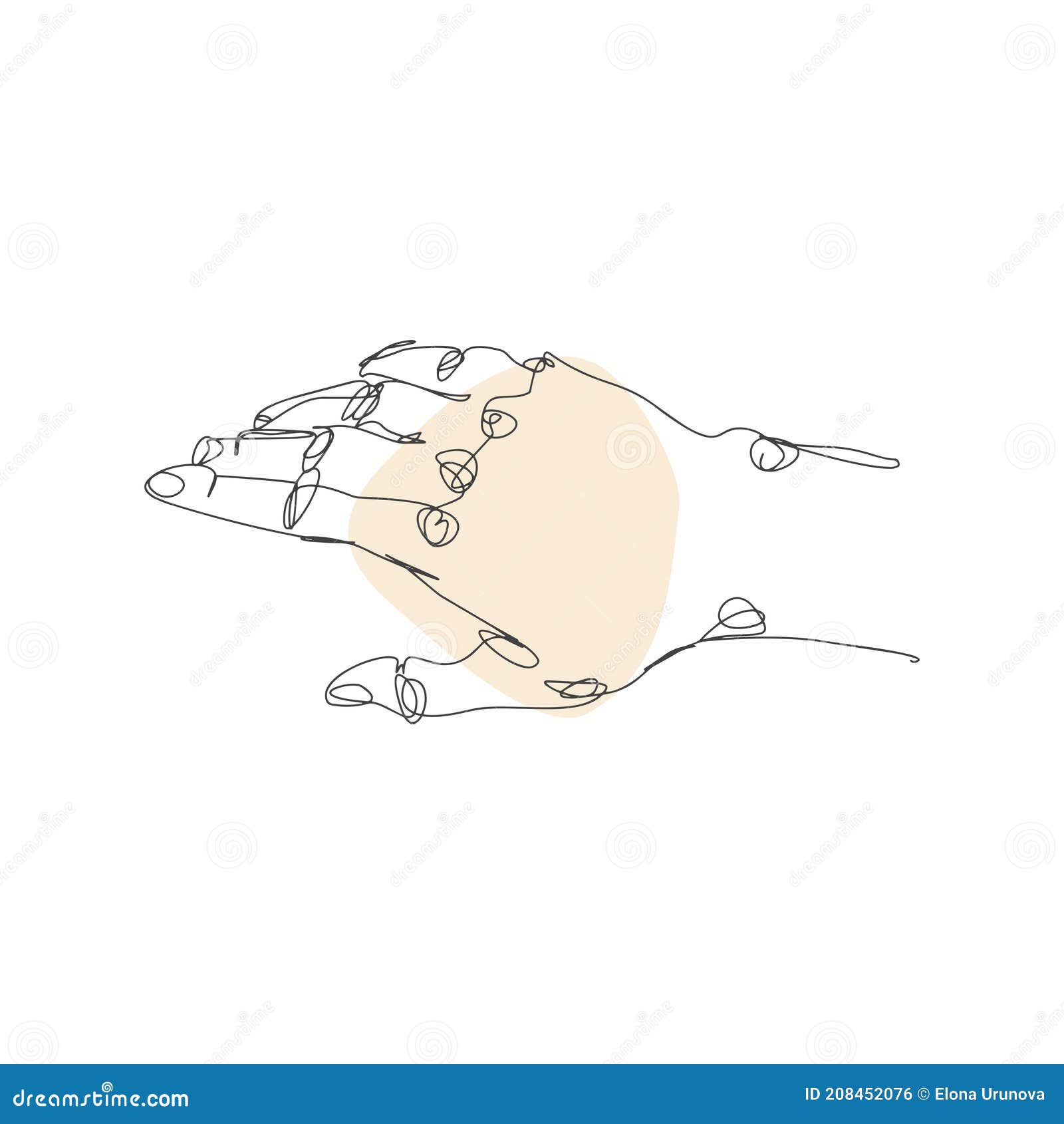 Hands Line Art. Hand Painting. Vector Sketch with Hand. Illustration ...