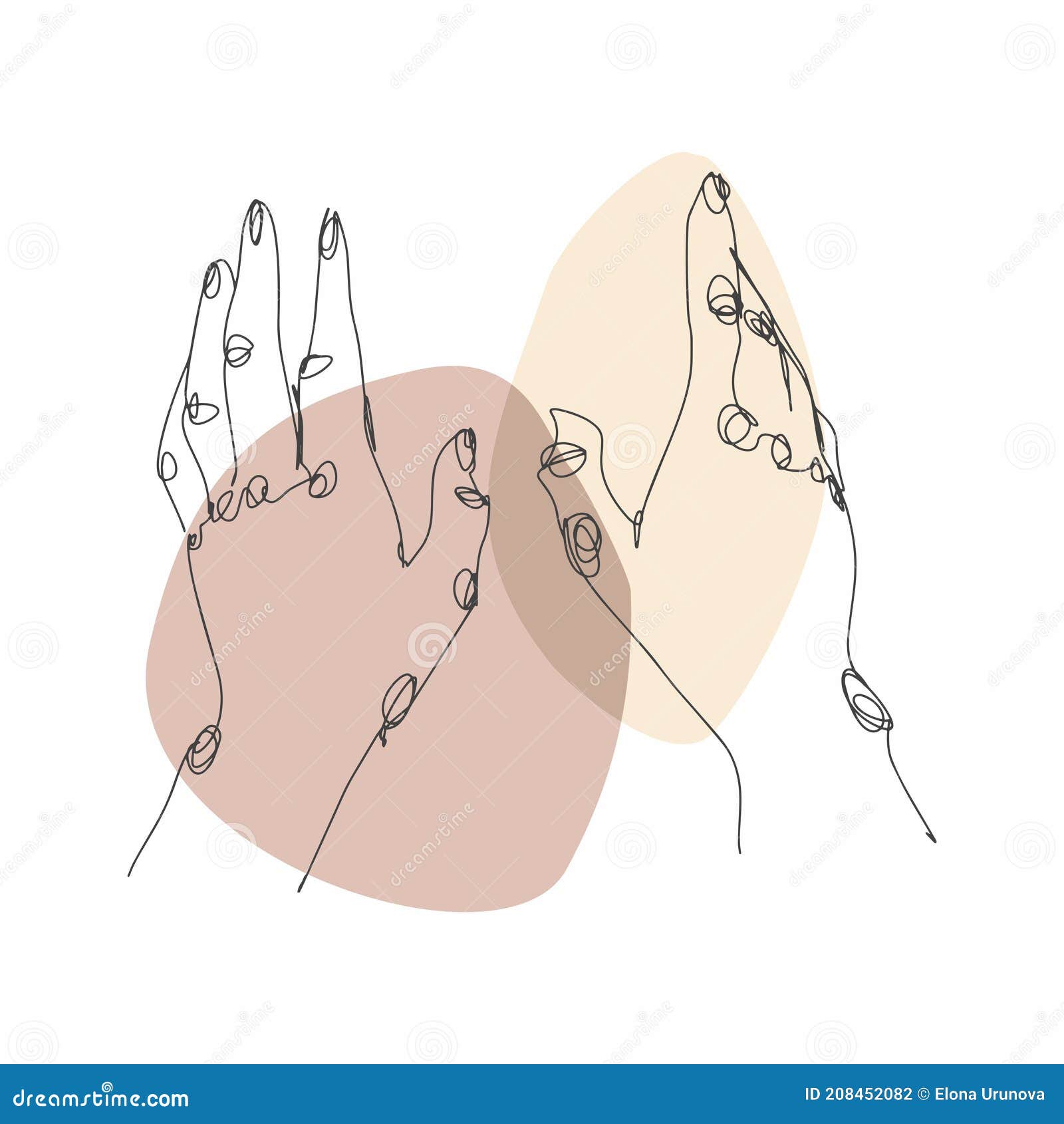 Hands Line Art. Hand Painting. Vector Sketch with Hand. Illustration ...