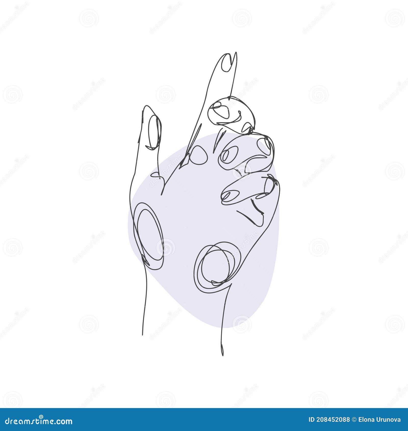 Hands Line Art. Hand Painting. Vector Sketch with Hand. Illustration ...
