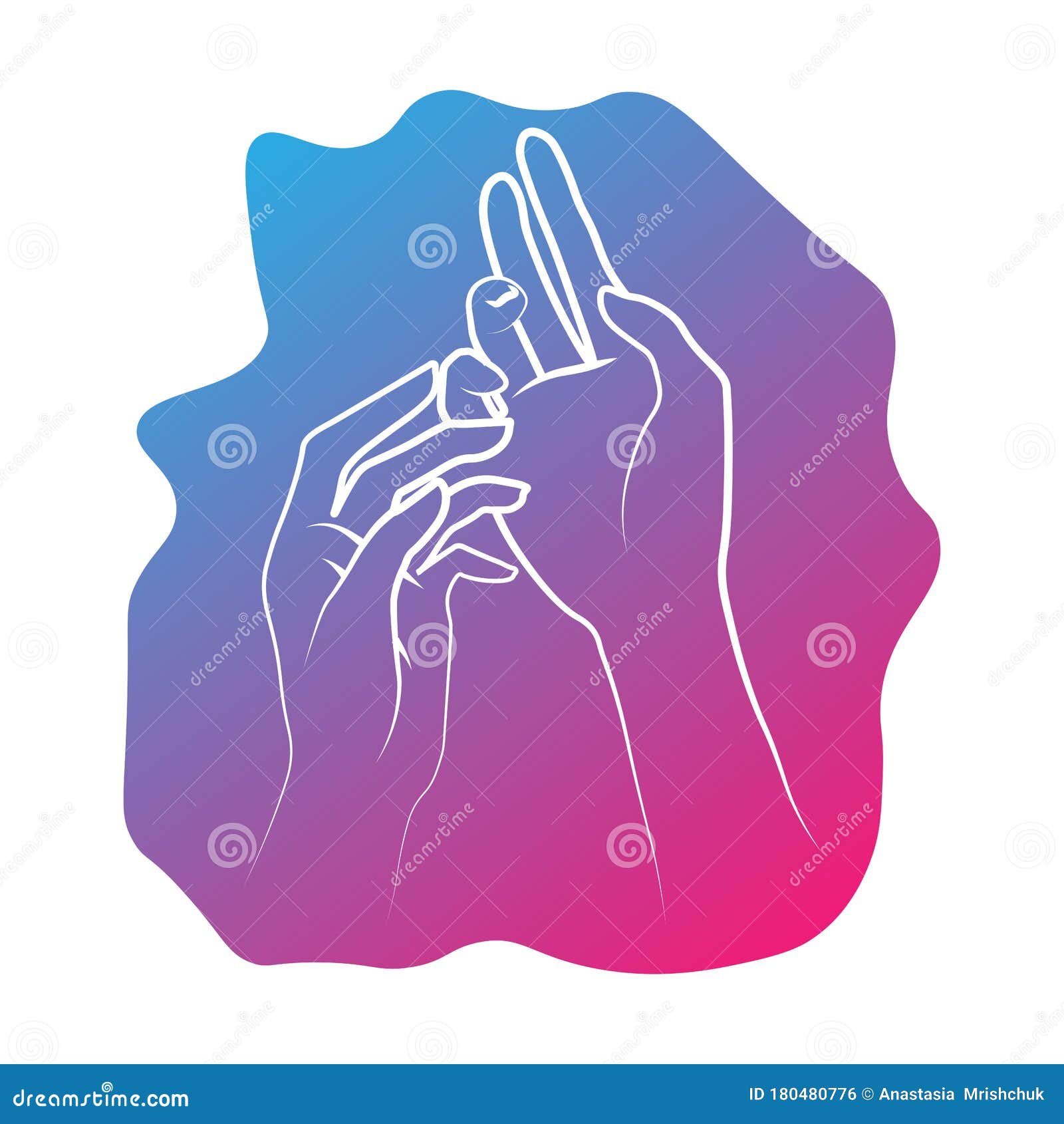 Hands Line Icon on White Background. Vector Illustration Stock ...