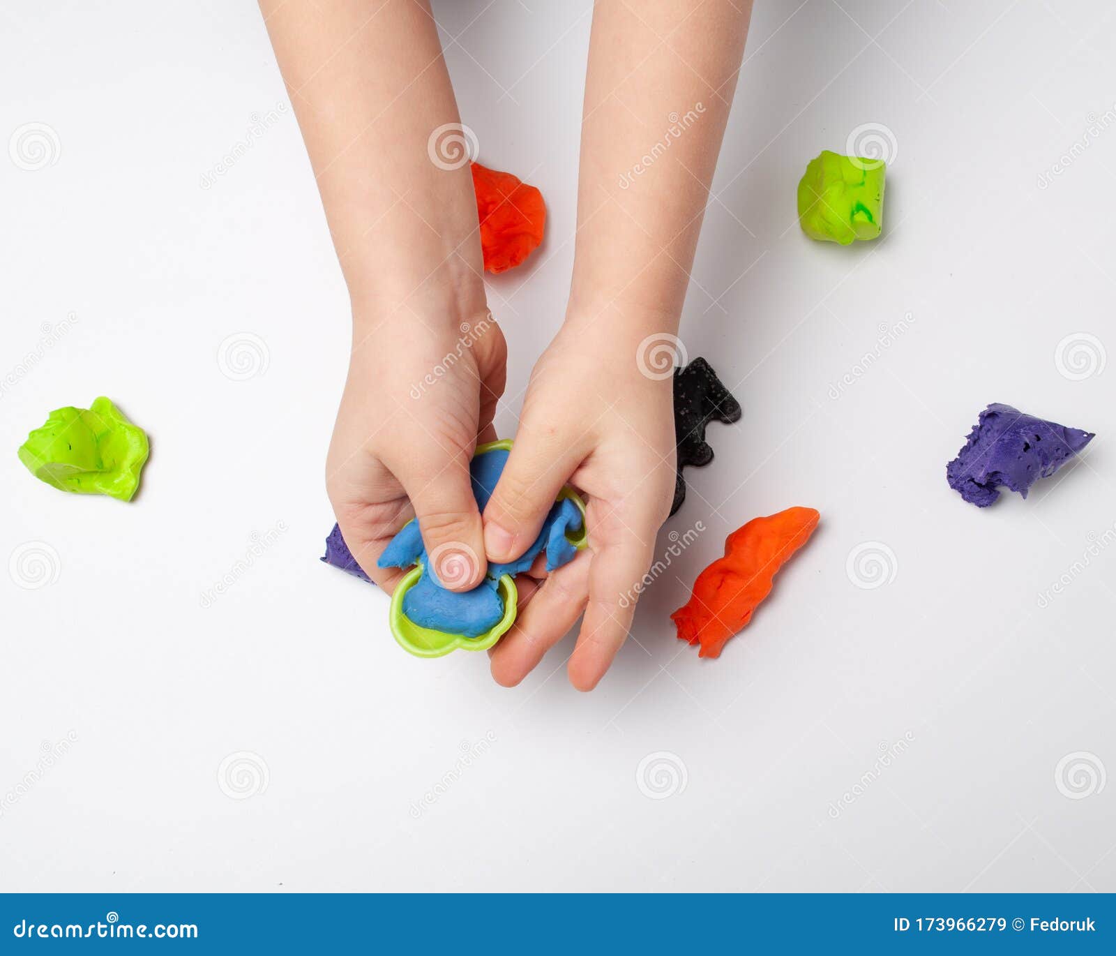 The Hands of a Little Boy are Making Plasticine Stock Image - Image of ...