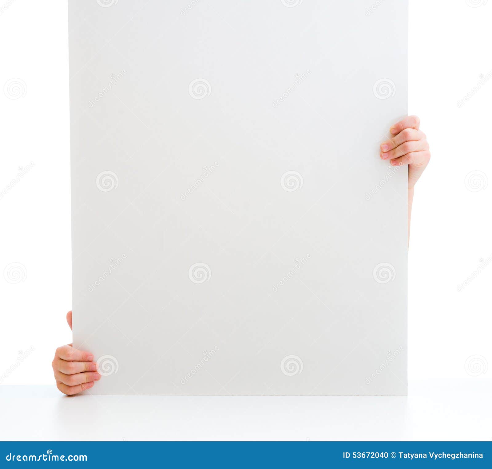 Hands of a Little Girl Holding Poster Stock Photo - Image of education ...