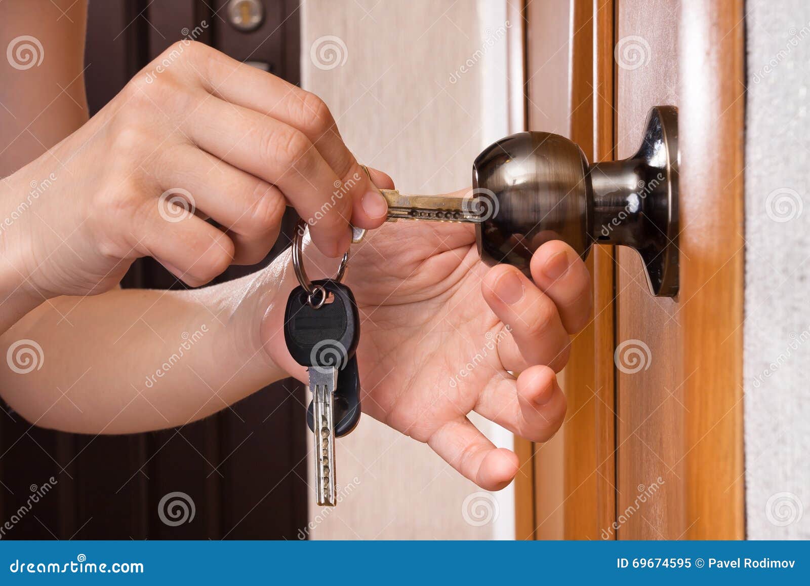 Hands locking the door stock image. Image of entry, door - 69674595