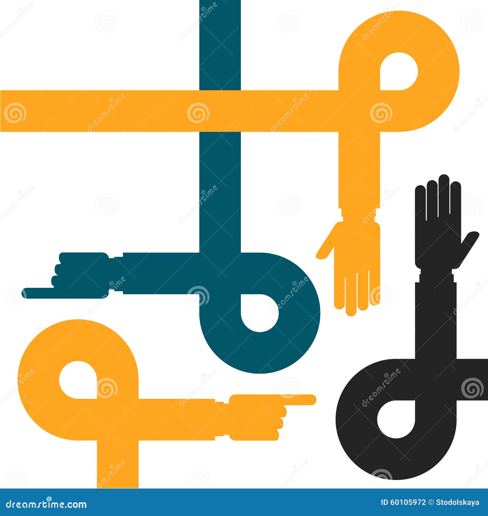 Hands Loops - Cooperation and Help Symbol Stock Vector - Illustration ...